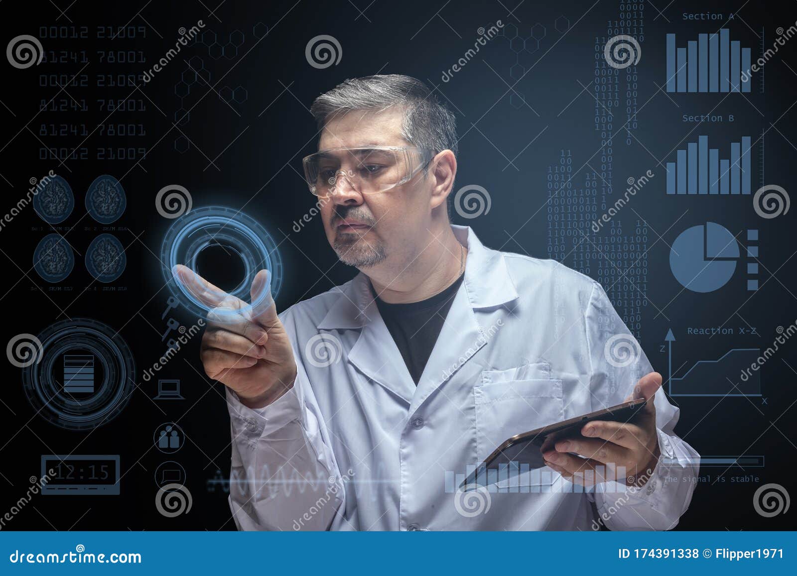 Virtual Interface in a Modern Medical Laboratory Stock Photo - Image of ...