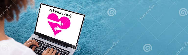 Virtual Internet Hug Message Stock Image - Image of outline, quarantine ...