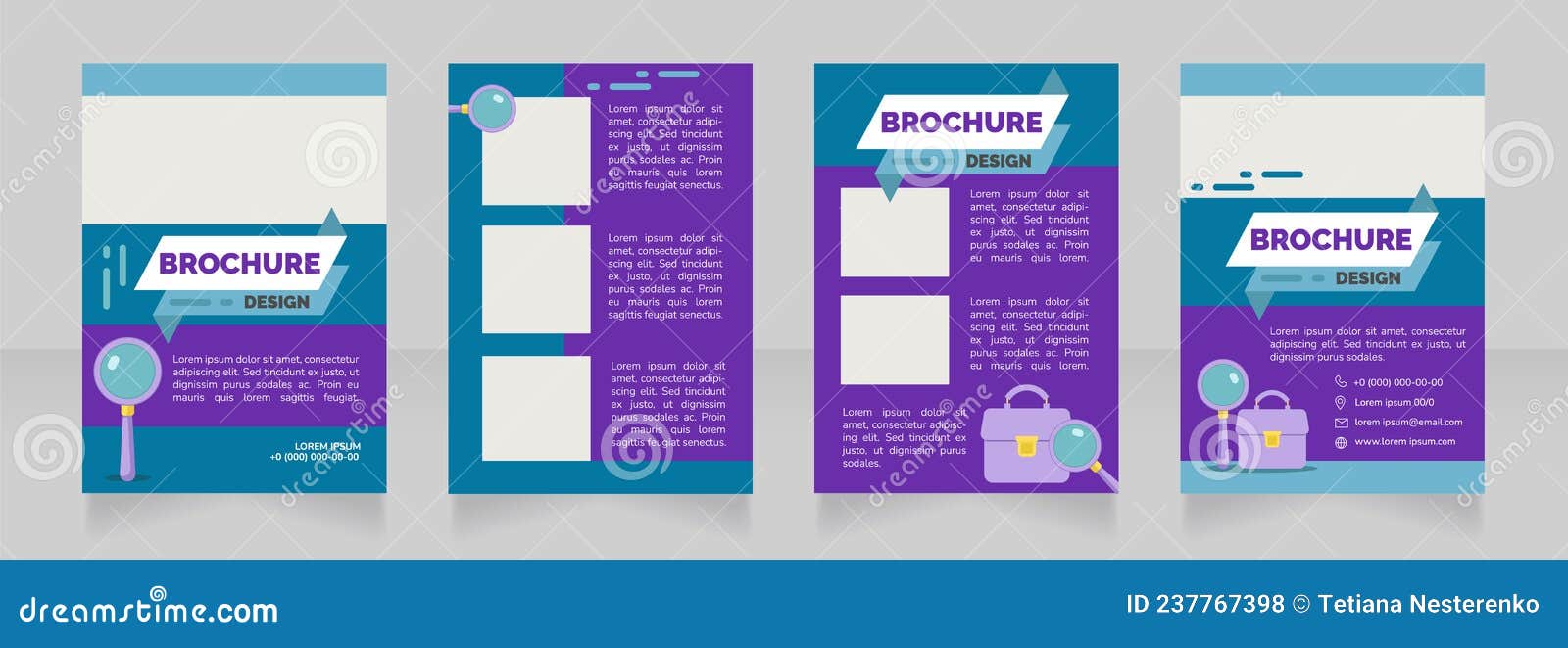 Virtual Interview Guide Blank Brochure Design Stock Vector ...