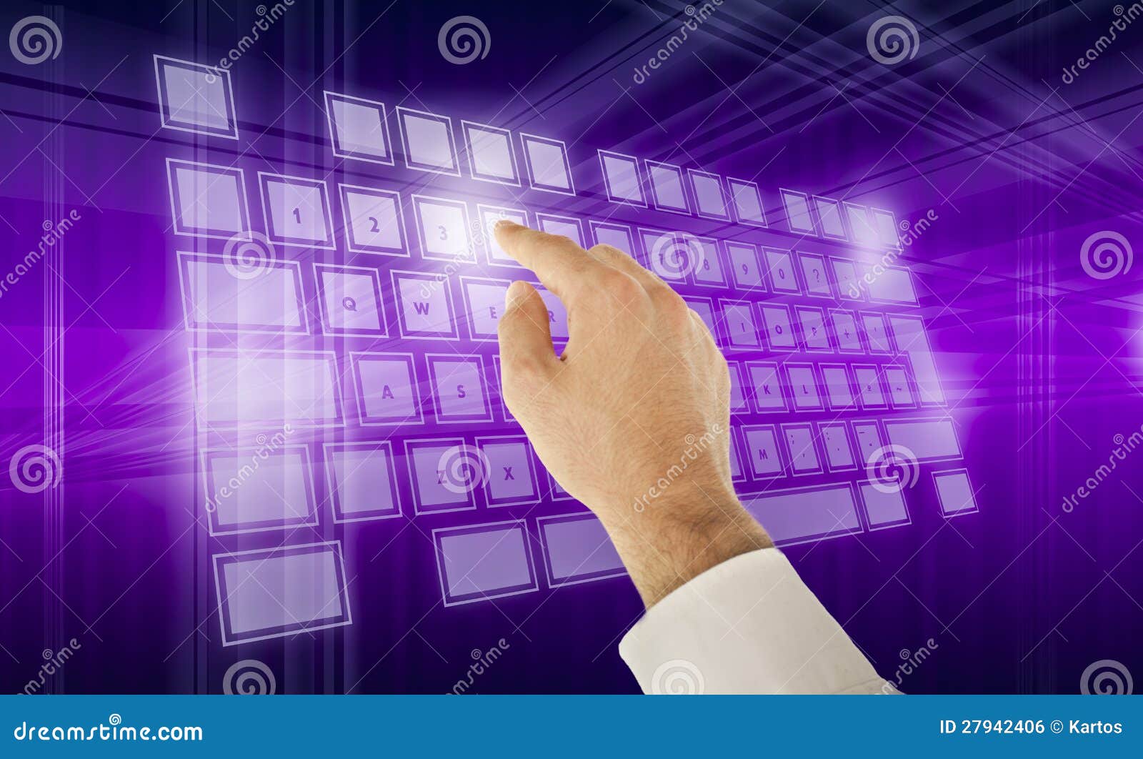 Typing In On A Virtual Keyboard Stock Photo | CartoonDealer.com #24600924