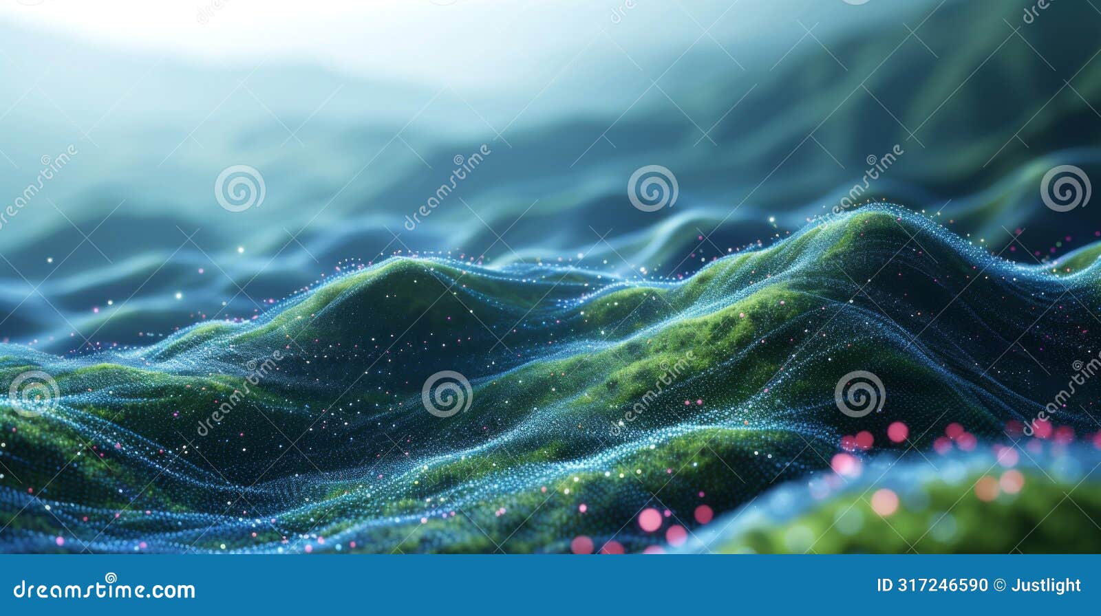 A Virtual Landscape is Shown with Intricate Data Maps and Models ...