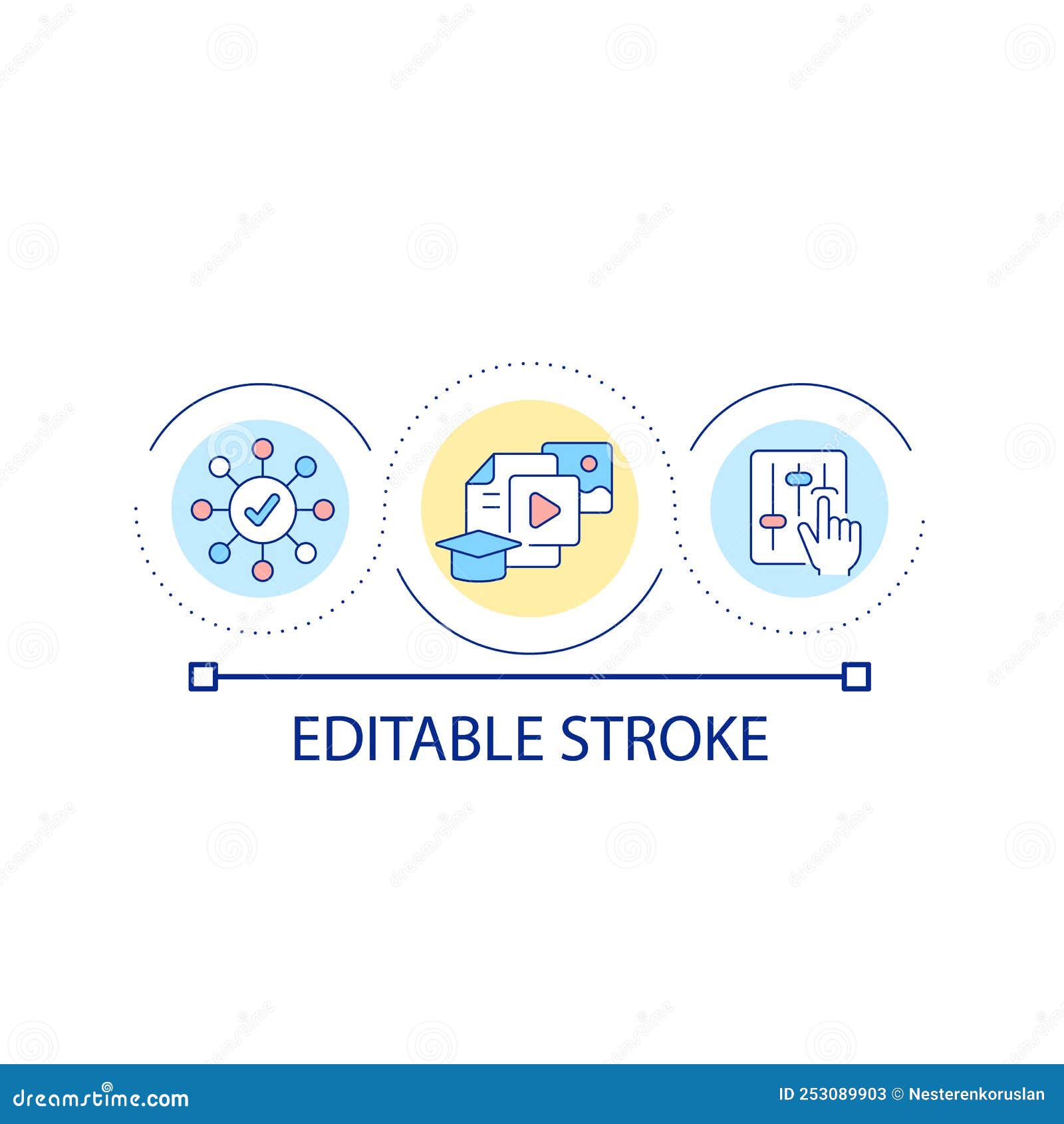 Virtual Learning Environment Loop Concept Icon Stock Vector ...