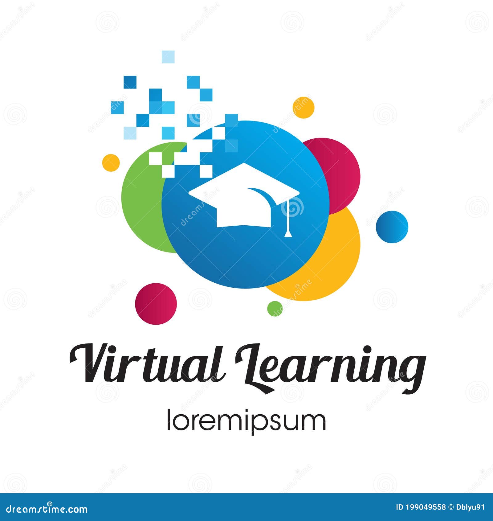 Virtual Learning Logo or Symbol Template Design Stock Vector ...