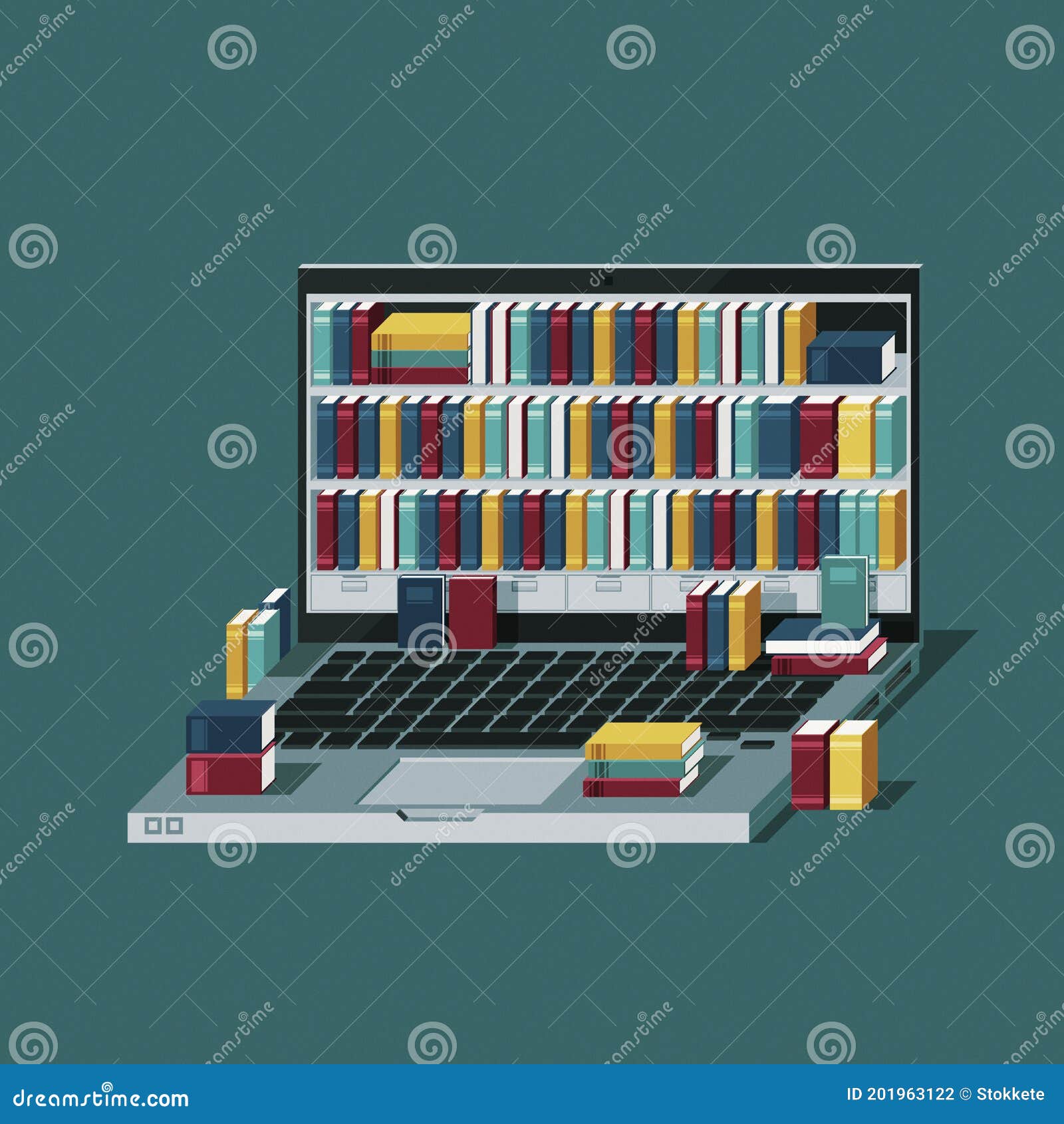 Virtual library stock illustration. Illustration of accessibility ...