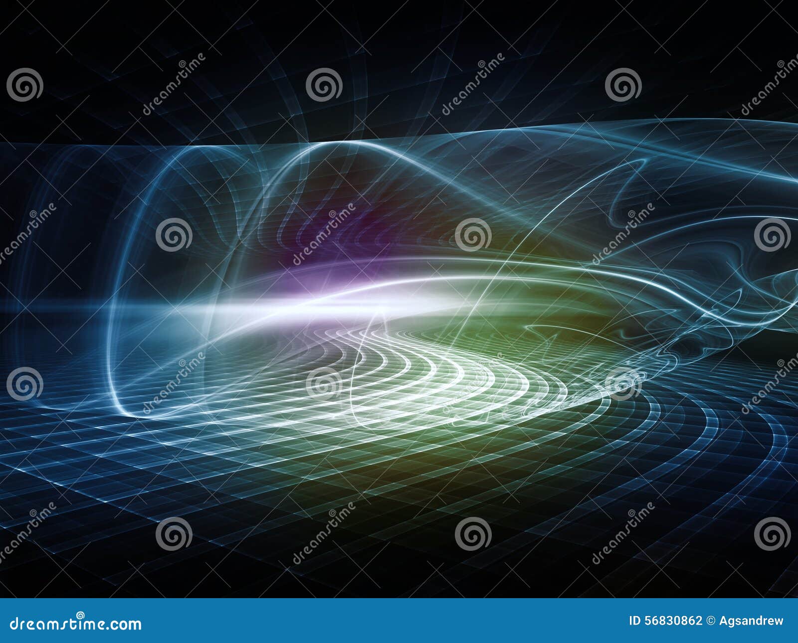 Virtual Light Waves stock illustration. Illustration of oscillation ...