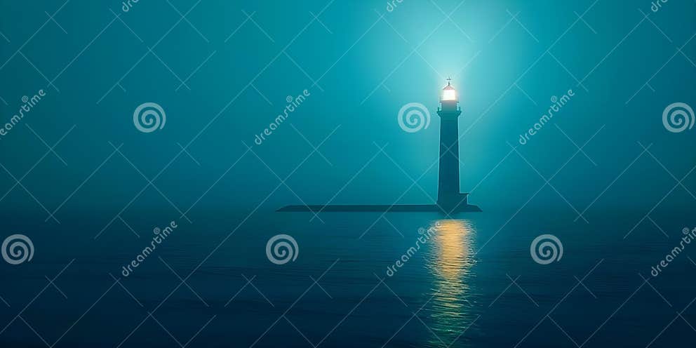 A Virtual Lighthouse Beaming Light Over a Digital Sea Symbolizing Guidance and Direction in ...