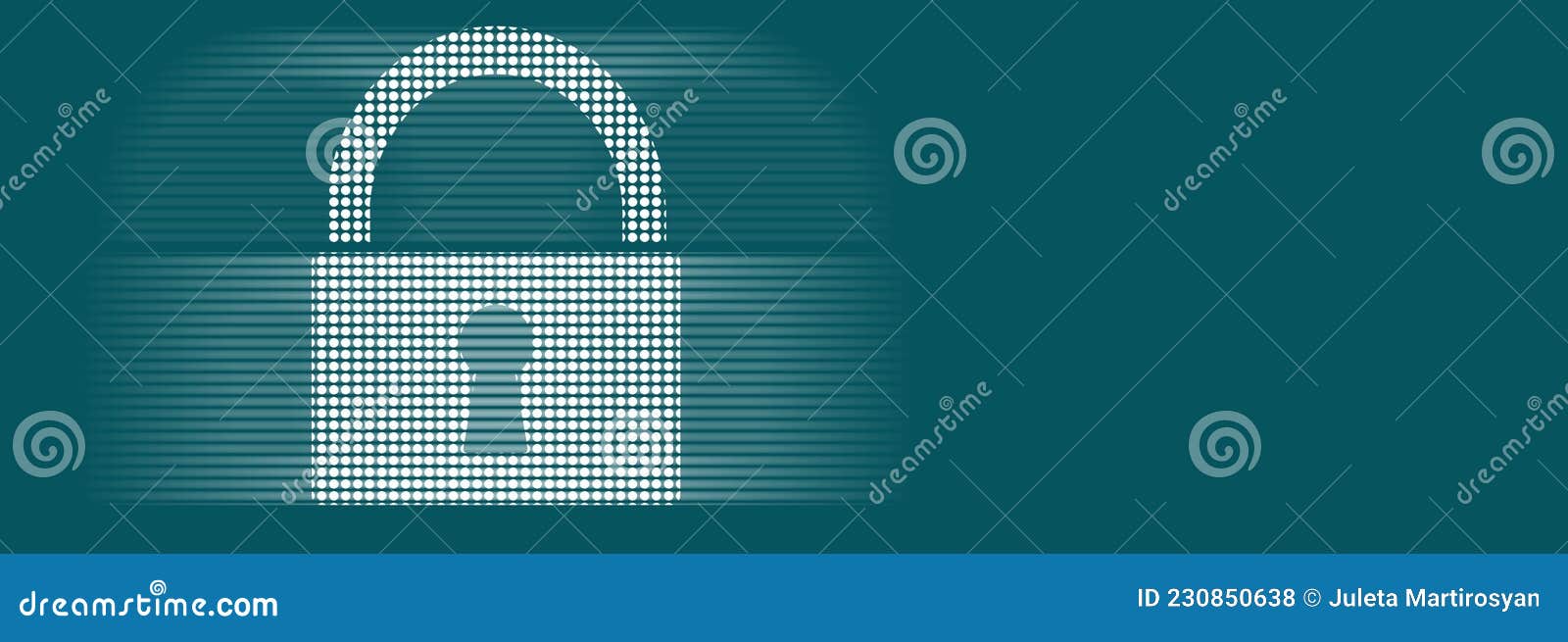 Virtual Lock on Blue Background Stock Illustration - Illustration of ...