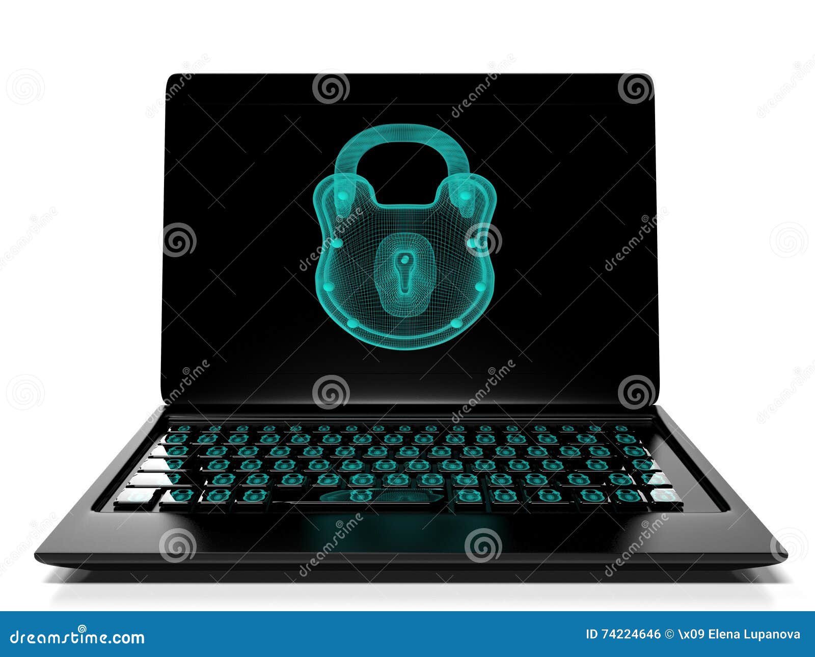 Virtual Lock To the Keypad, Information Security Concept 3d Render ...