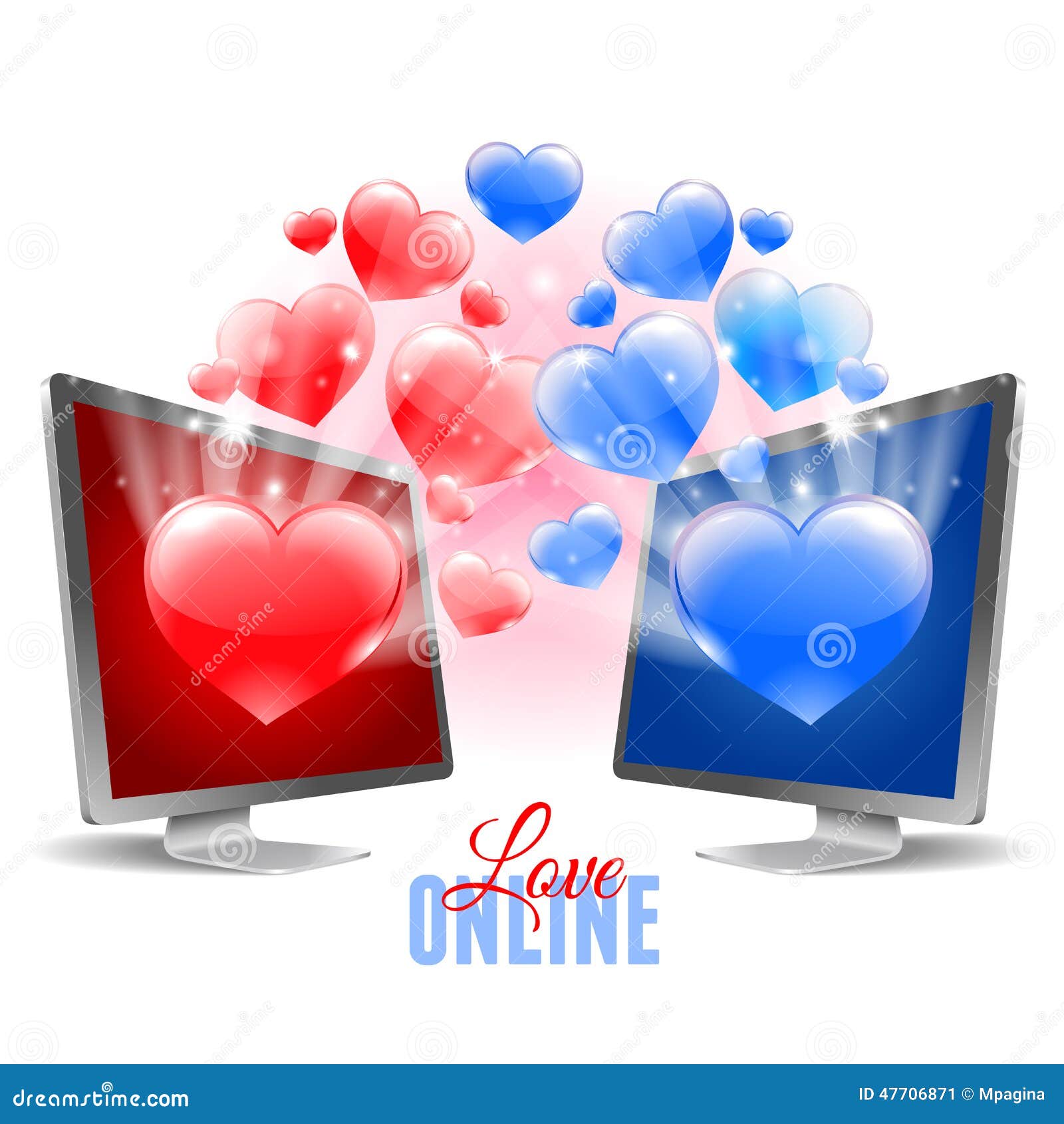 Virtual love stock vector. Illustration of love, communication - 47706871