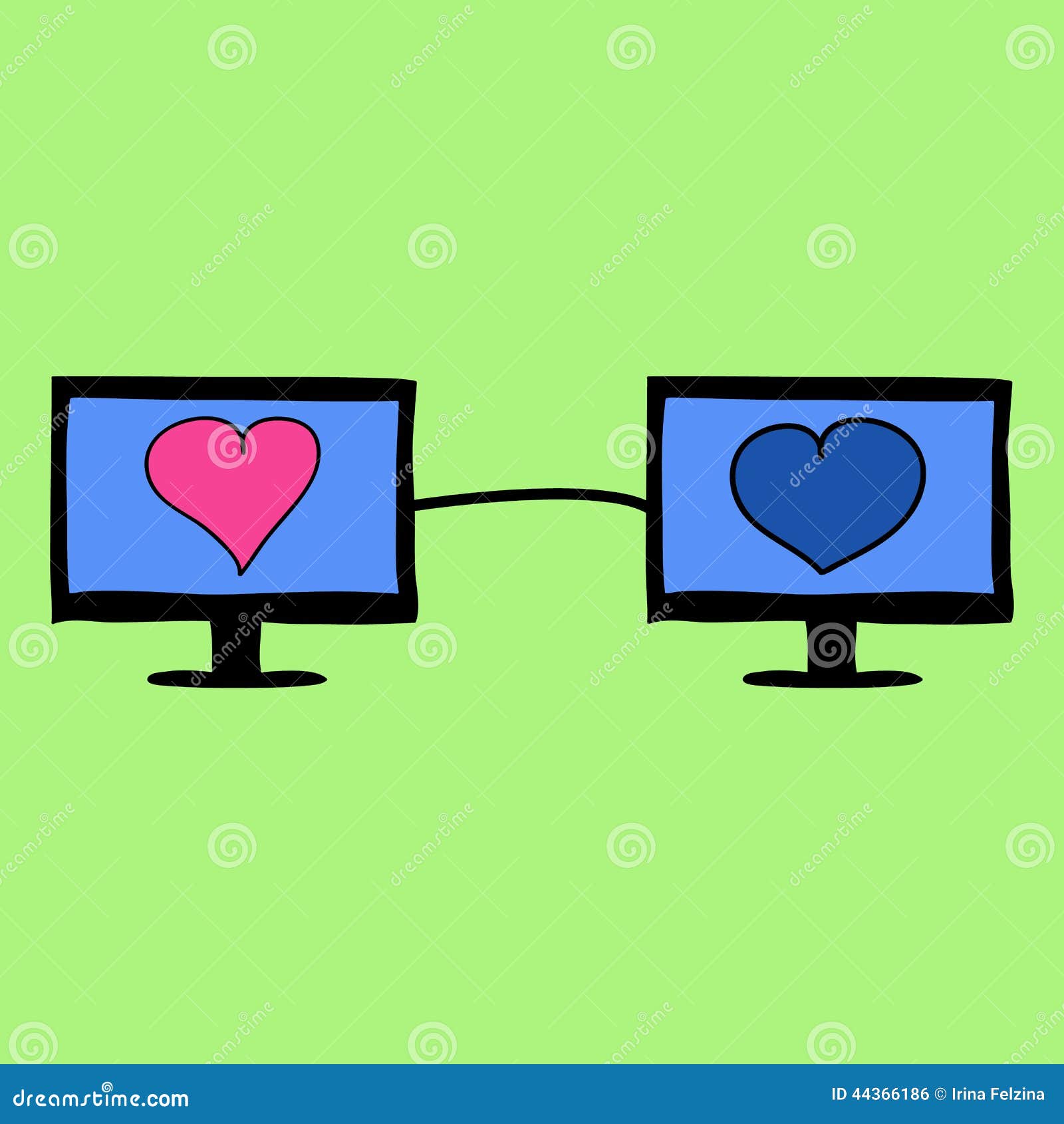 Virtual love stock vector. Illustration of color, concept - 44366186