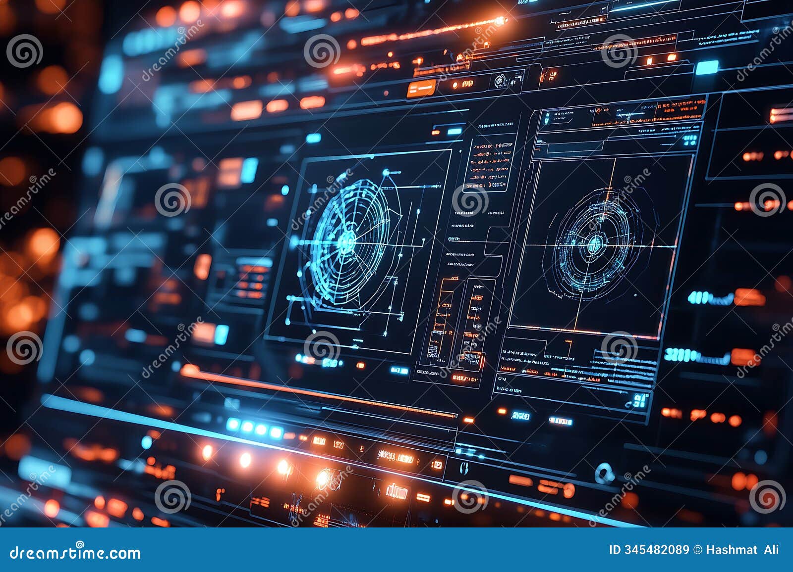 Virtual Machine Learning Model Training Interface on Display Stock ...