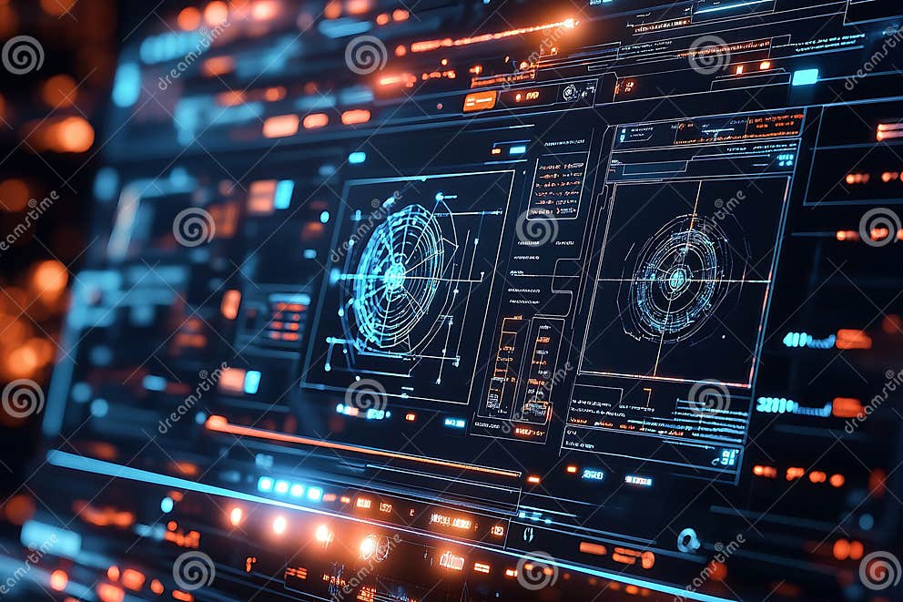 Virtual Machine Learning Model Training Interface on Display Stock ...