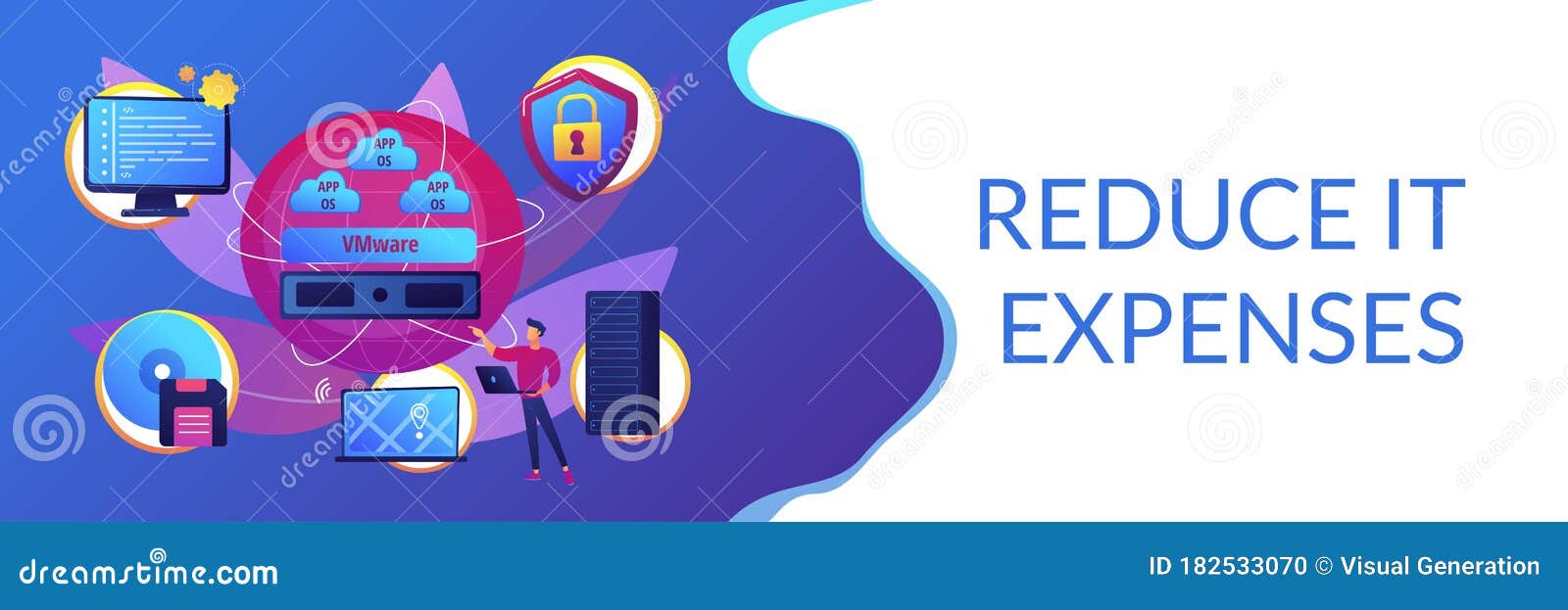 Virtualization Technology Concept Banner Header Stock Vector ...