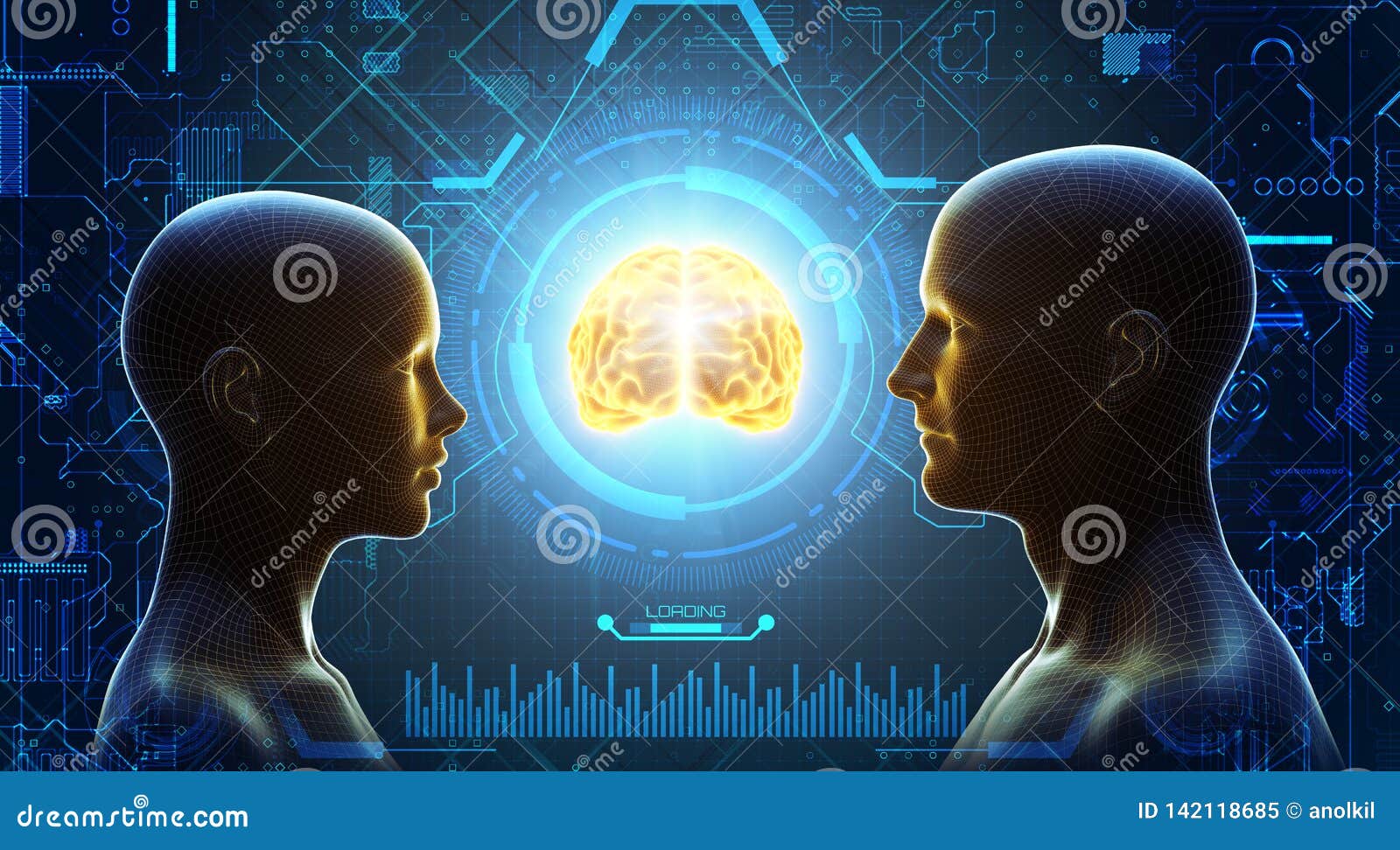 3d Illustration on Business and Learning Technology Background ...