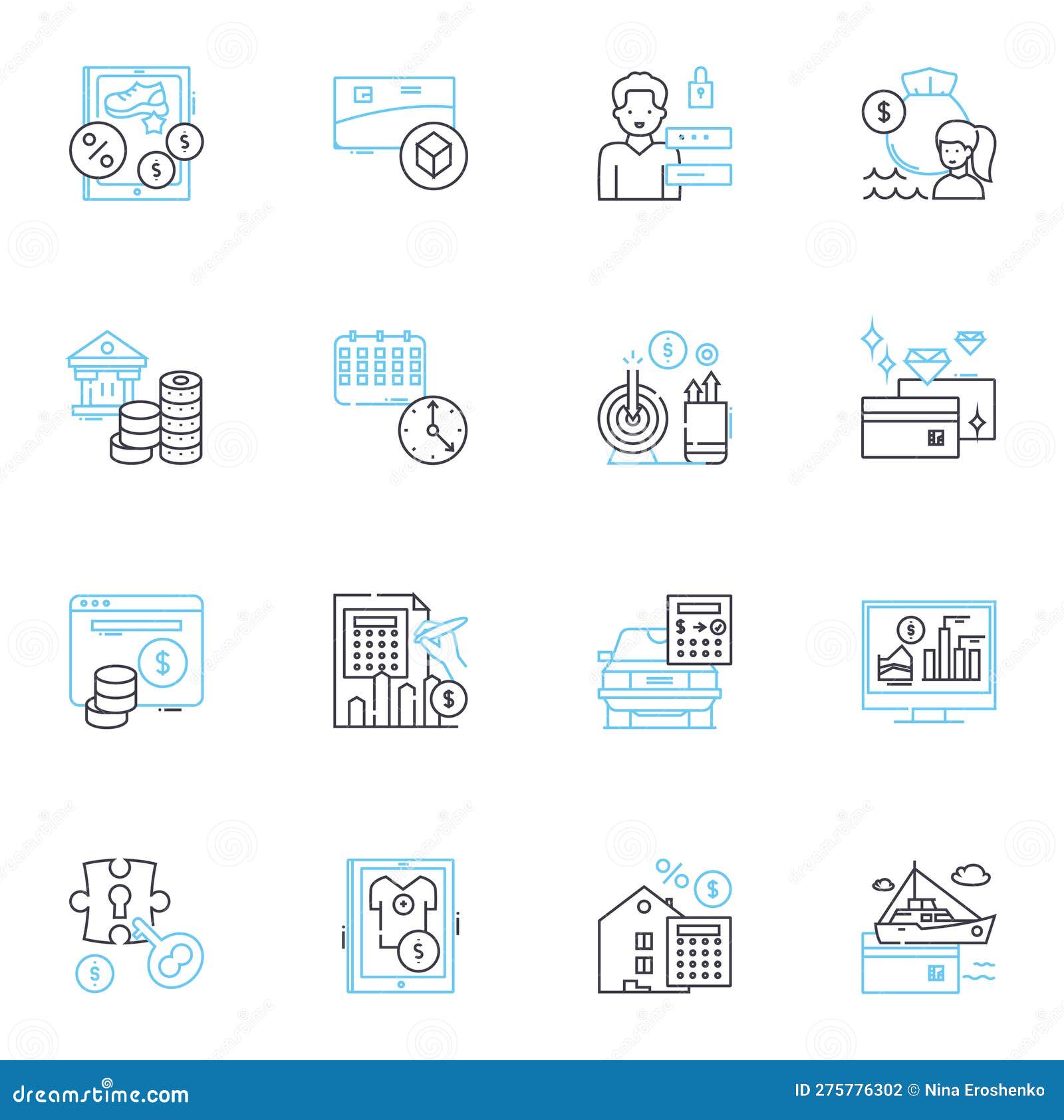 Virtual Media Linear Icons Set. Augmented, Virtual, Digital ...