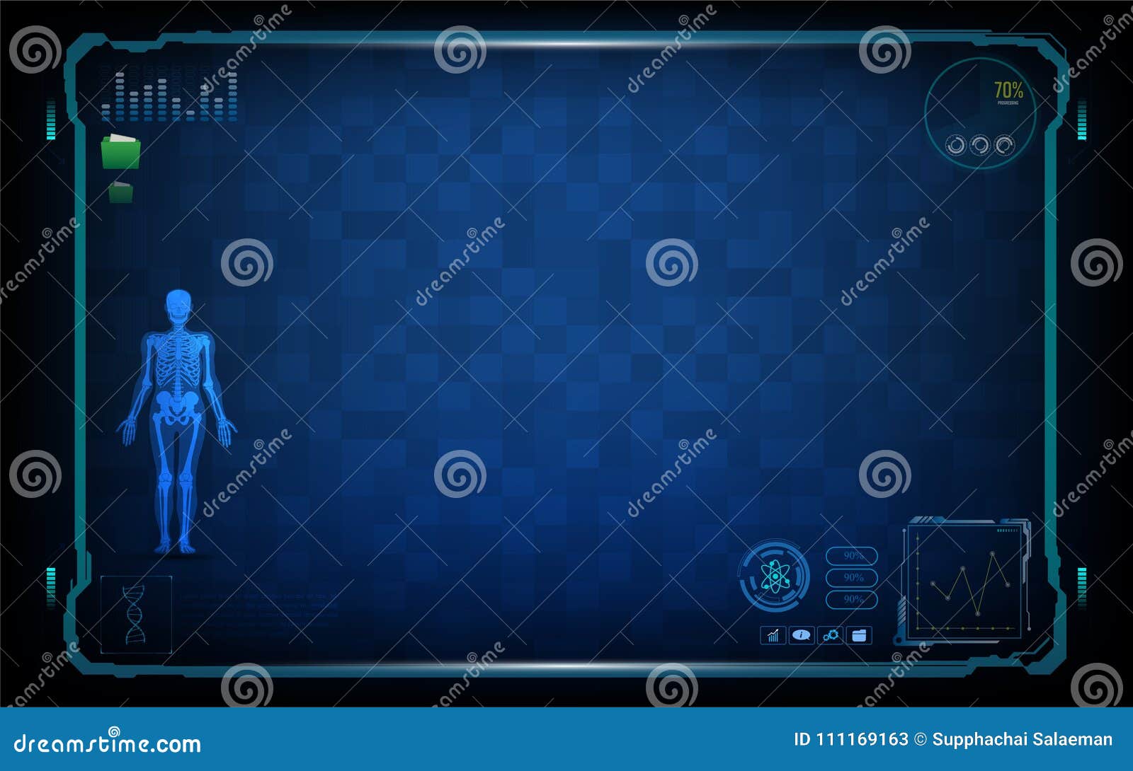 Virtual Medical Science Hud UI Dashboard Stock Vector - Illustration of ...