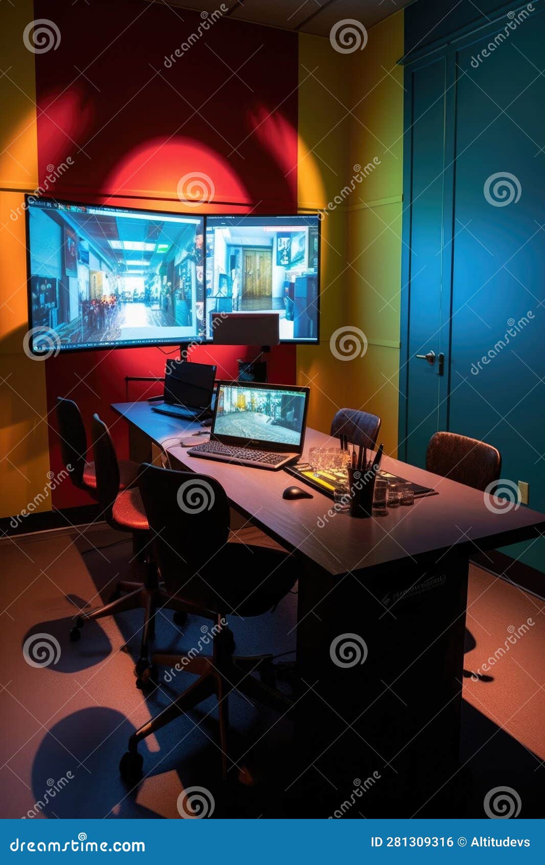 Virtual Meeting on a Computer Screen Stock Illustration - Illustration ...