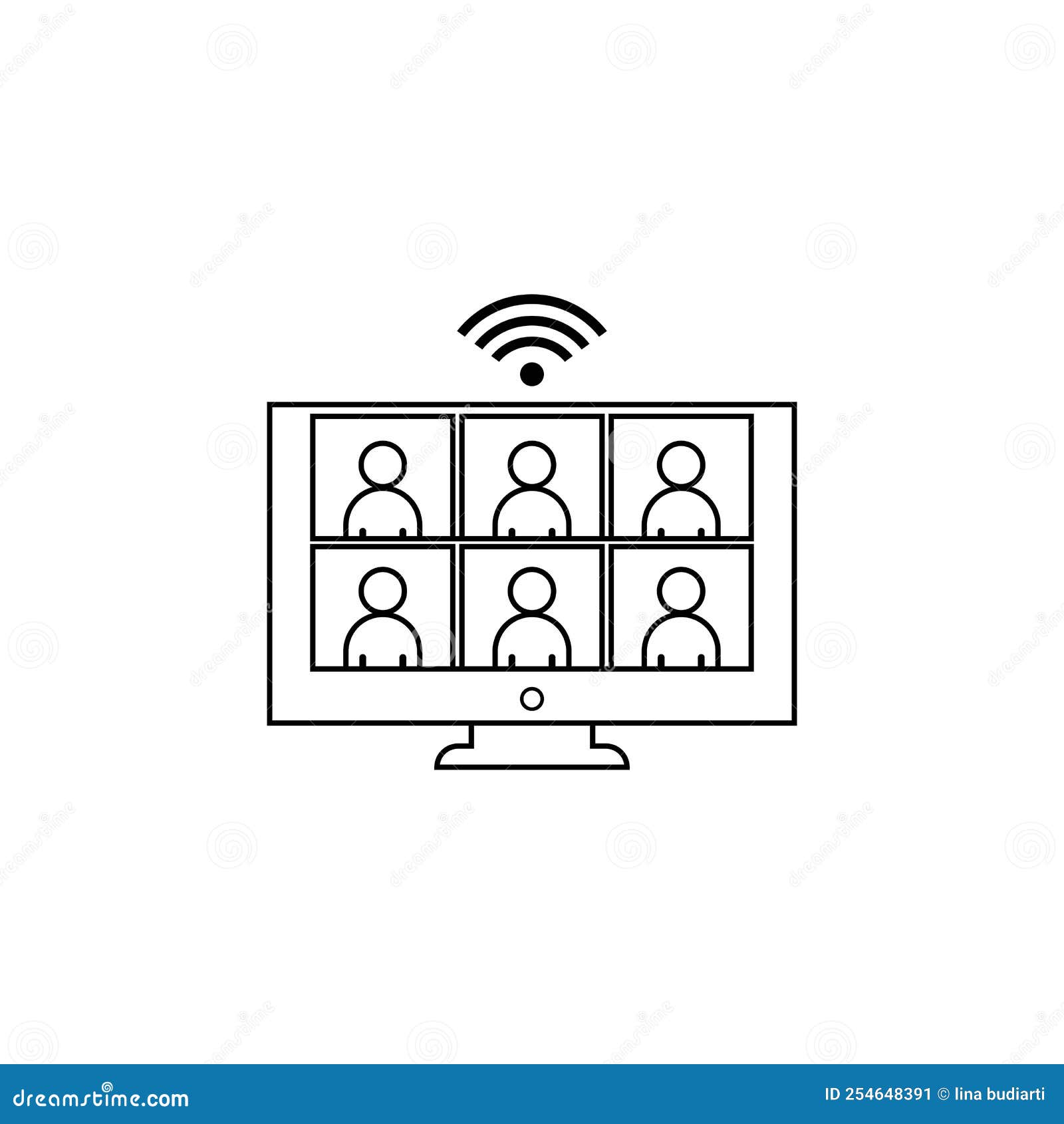 Virtual meeting icon stock vector. Illustration of device - 254648391 Virtual meeting icon stock vector. Illustration of device - 254648391
