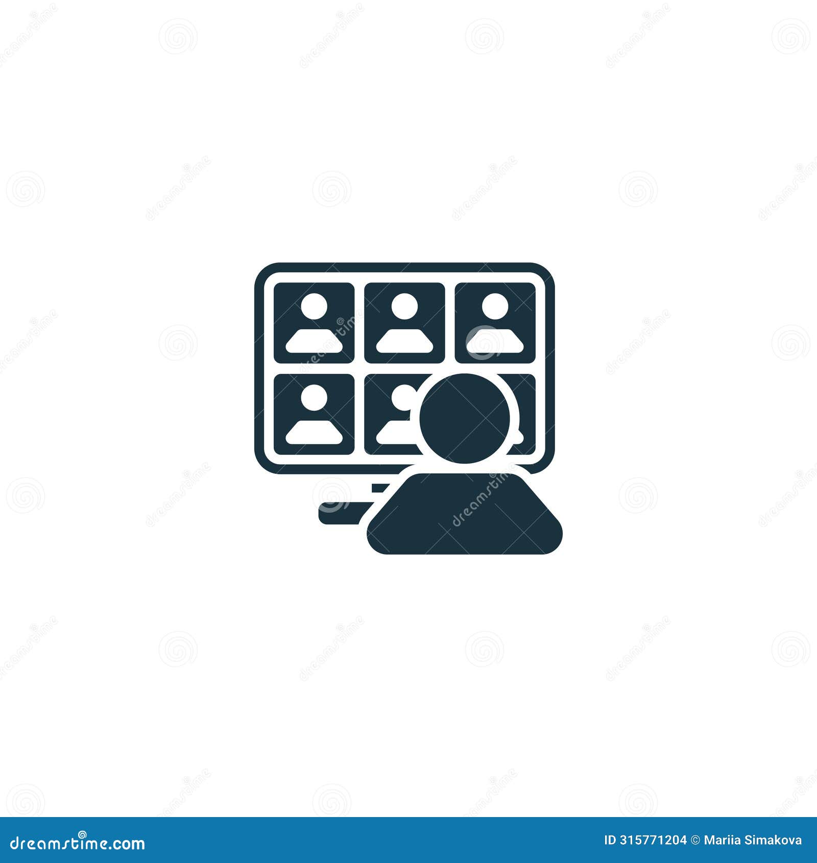 Virtual Meetings Icon. Monochrome Simple Remote Work Icon for Templates ...