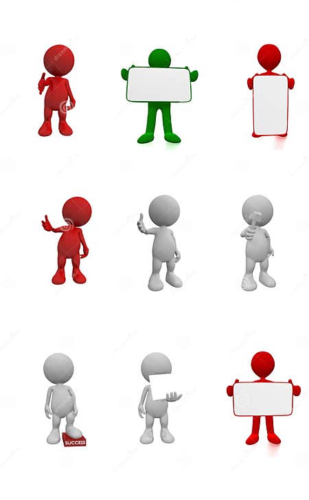 Virtual men collection stock illustration. Illustration of green - 10165457
