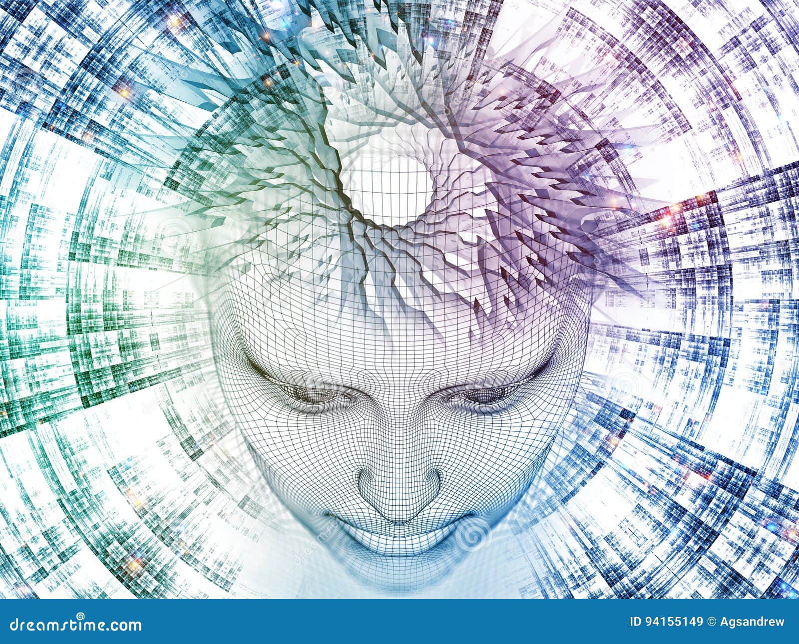 Virtual Mind stock illustration. Illustration of model - 94155149