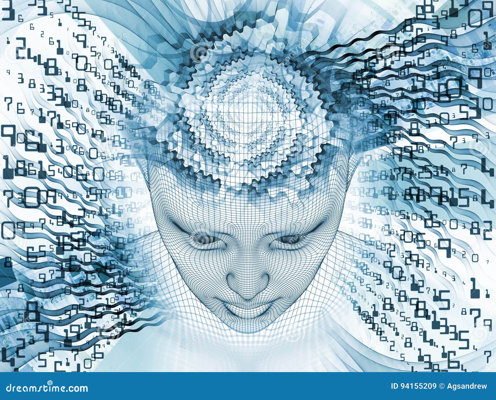 Virtual Mind stock illustration. Illustration of computer - 94155209