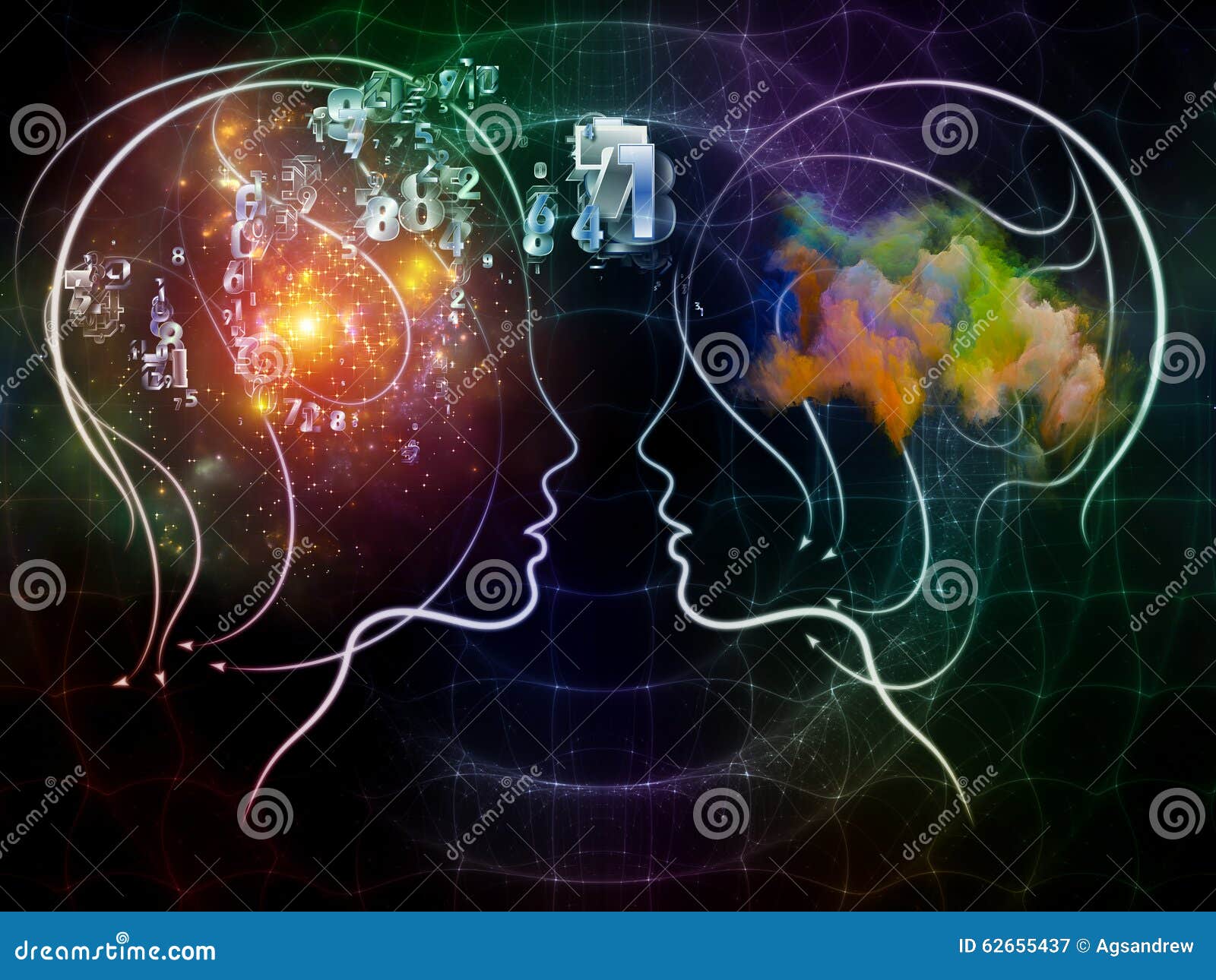 Virtual Mind stock illustration. Illustration of line - 62655437