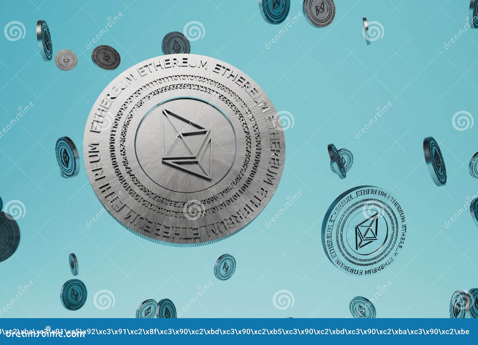 Virtual Money Concept. Abstract Background of Ethereum Cryptocurrency ...