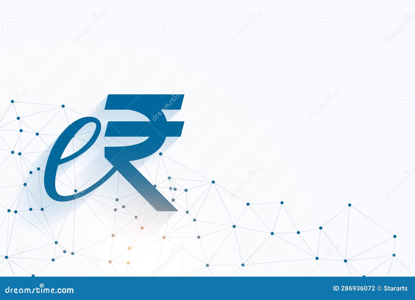 Virtual Money E-rupi Erupee Symbol In Network Connection Background ...