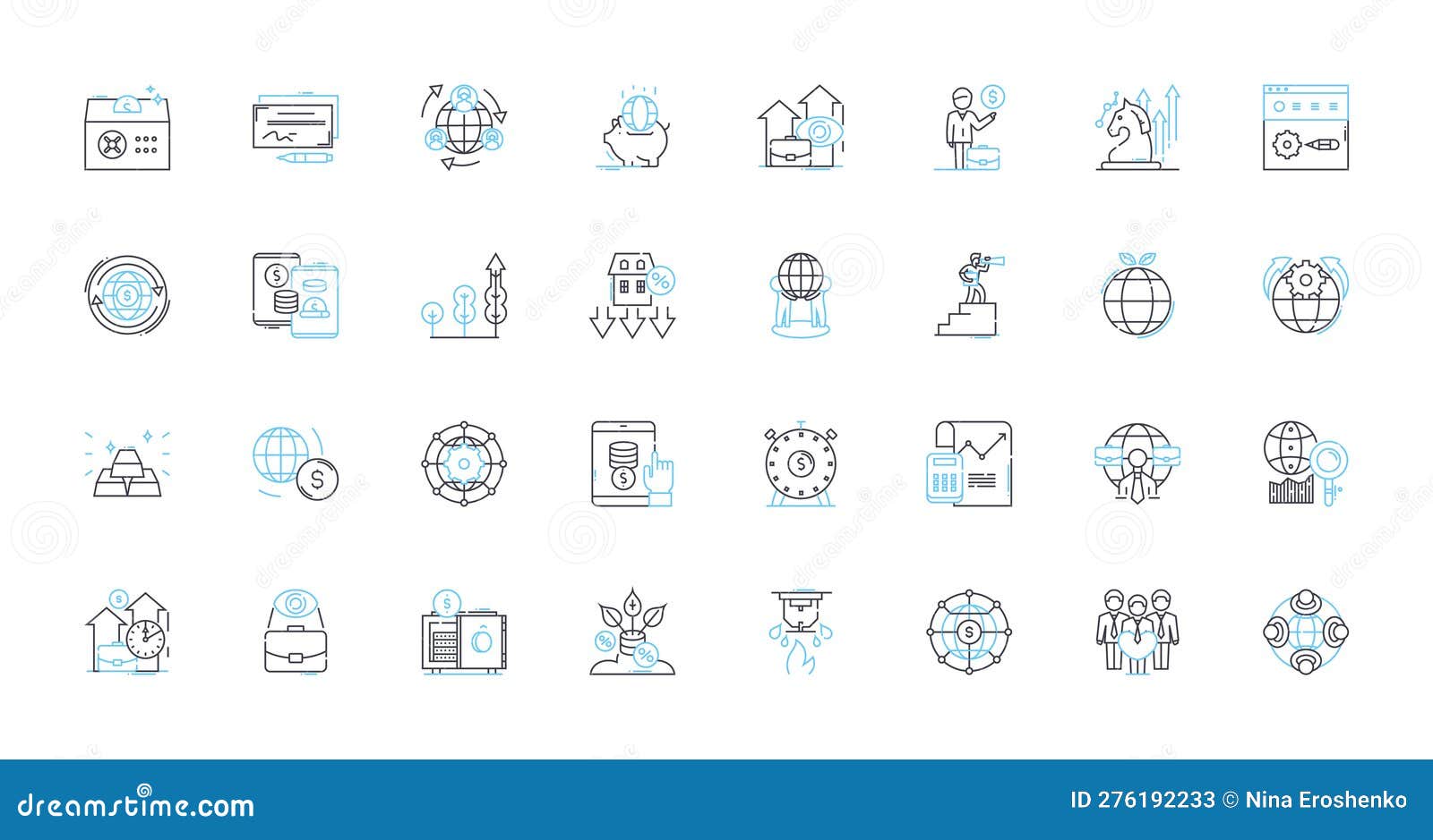 Virtual Nerking Linear Icons Set. Engagement, Connection, Interactivity ...
