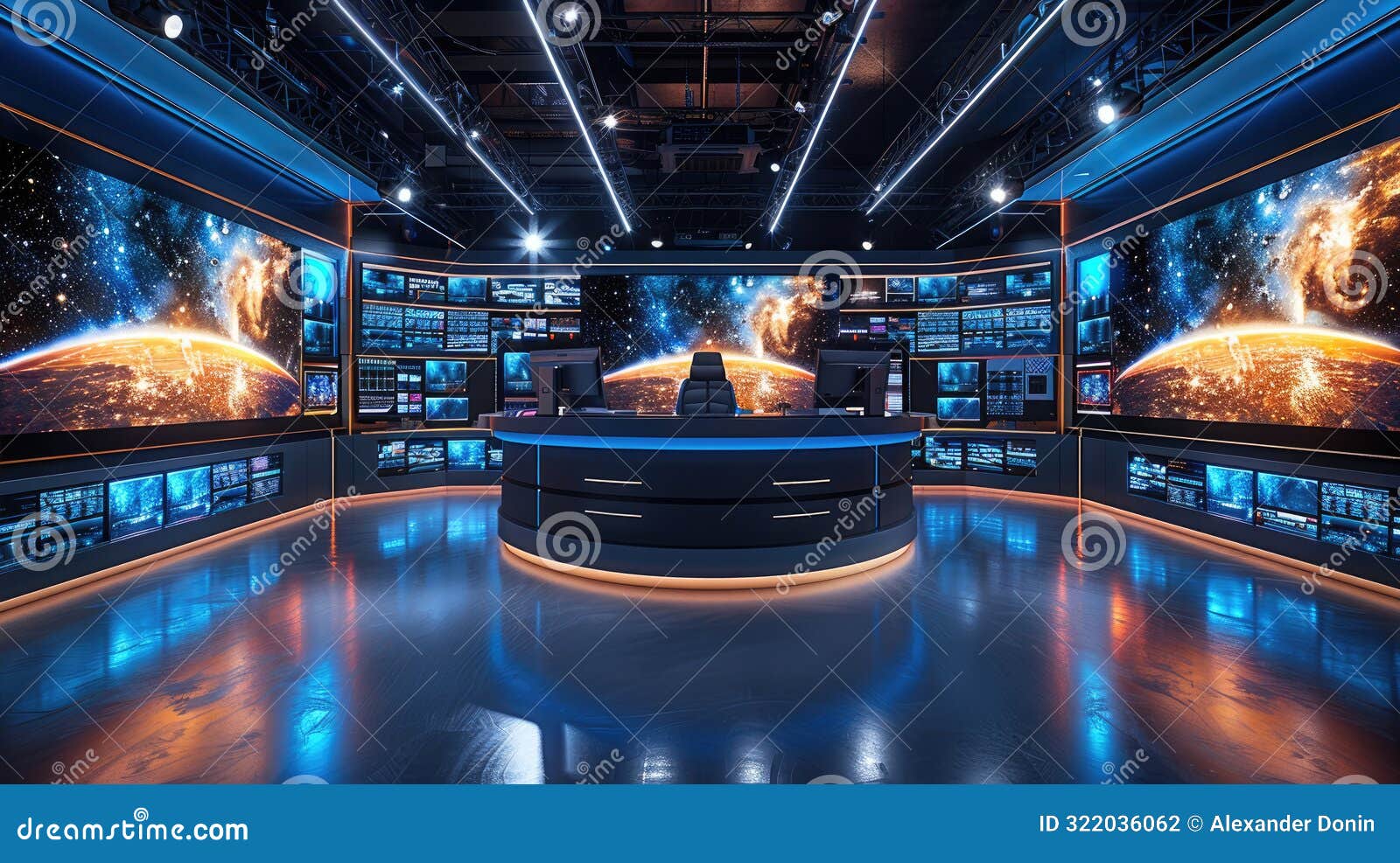 Virtual Tv News Set 1 Royalty-Free Stock Photography | CartoonDealer ...