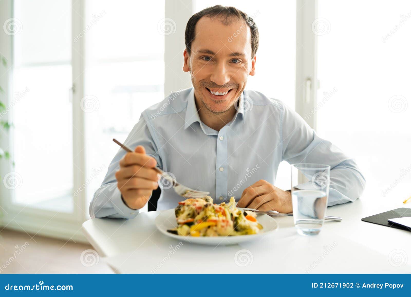 Virtual Office Lunch Break stock photo. Image of brunch - 212671902