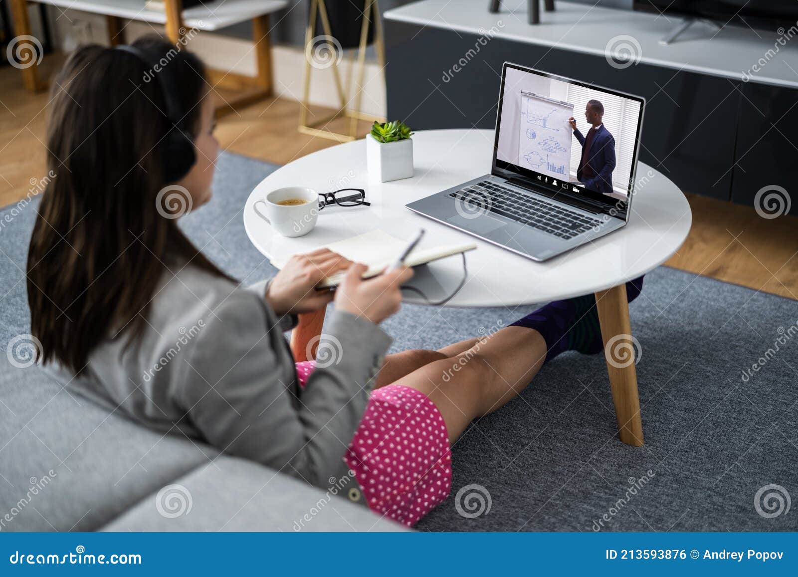 Virtual Online Video Training Stock Photo - Image of woman, business ...