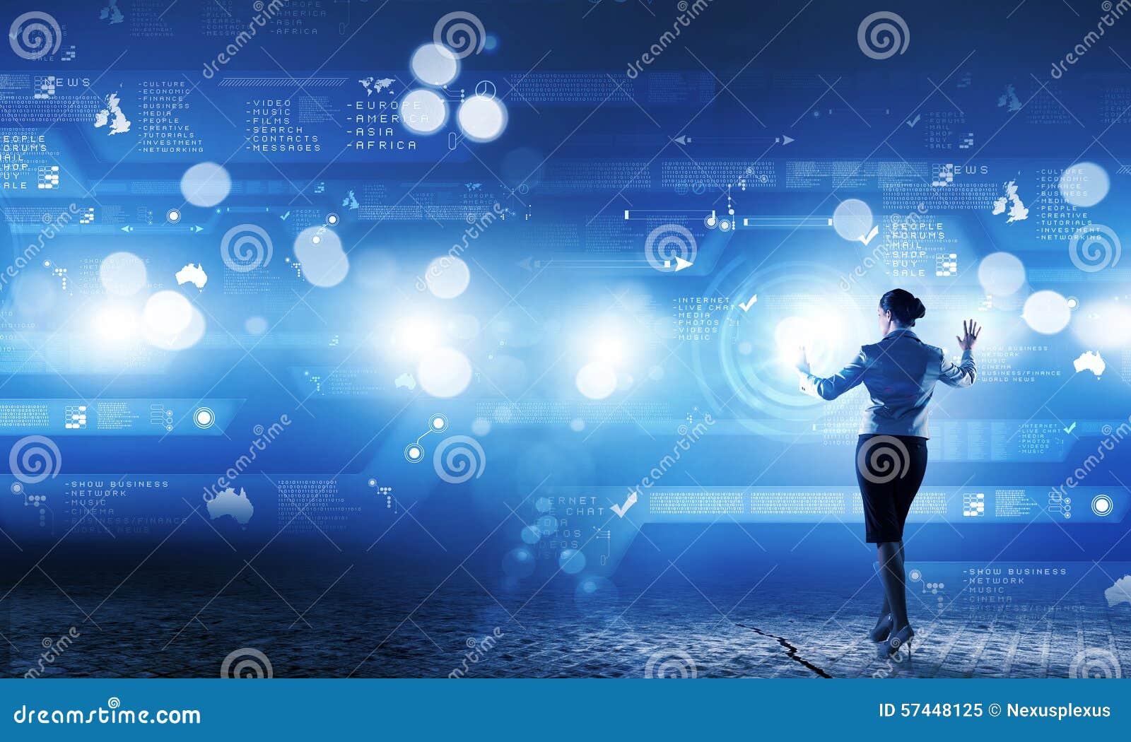 Virtual panel stock image. Image of advanced, blue, input - 57448125