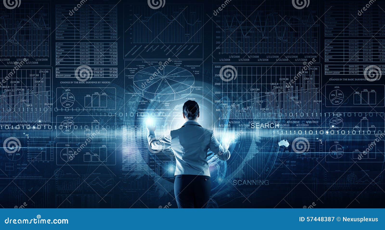 Virtual panel stock image. Image of blue, professional - 57448387