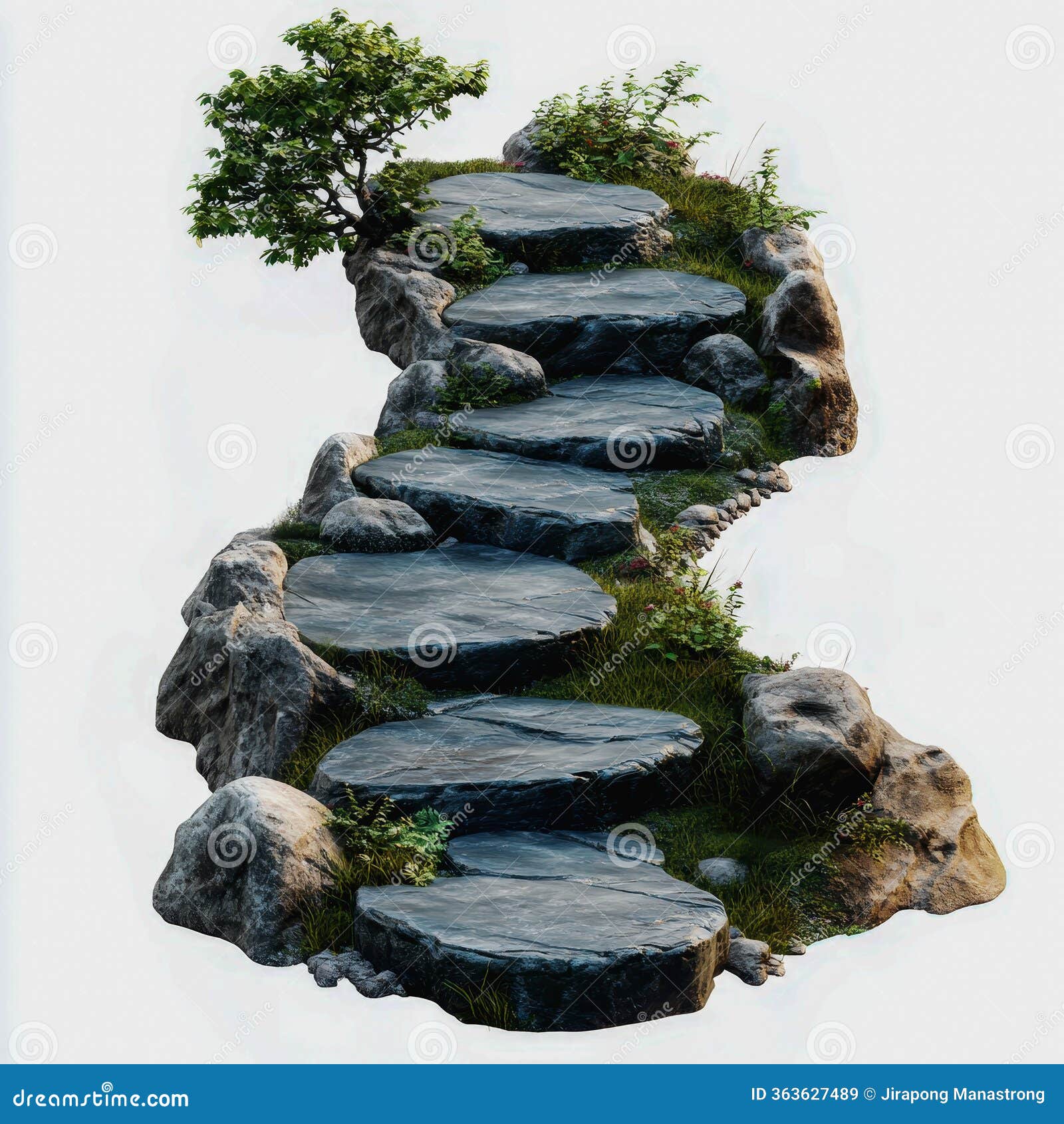 Virtual Pathway Illustration Cartoon Forest Pathway Flat Icon For ...