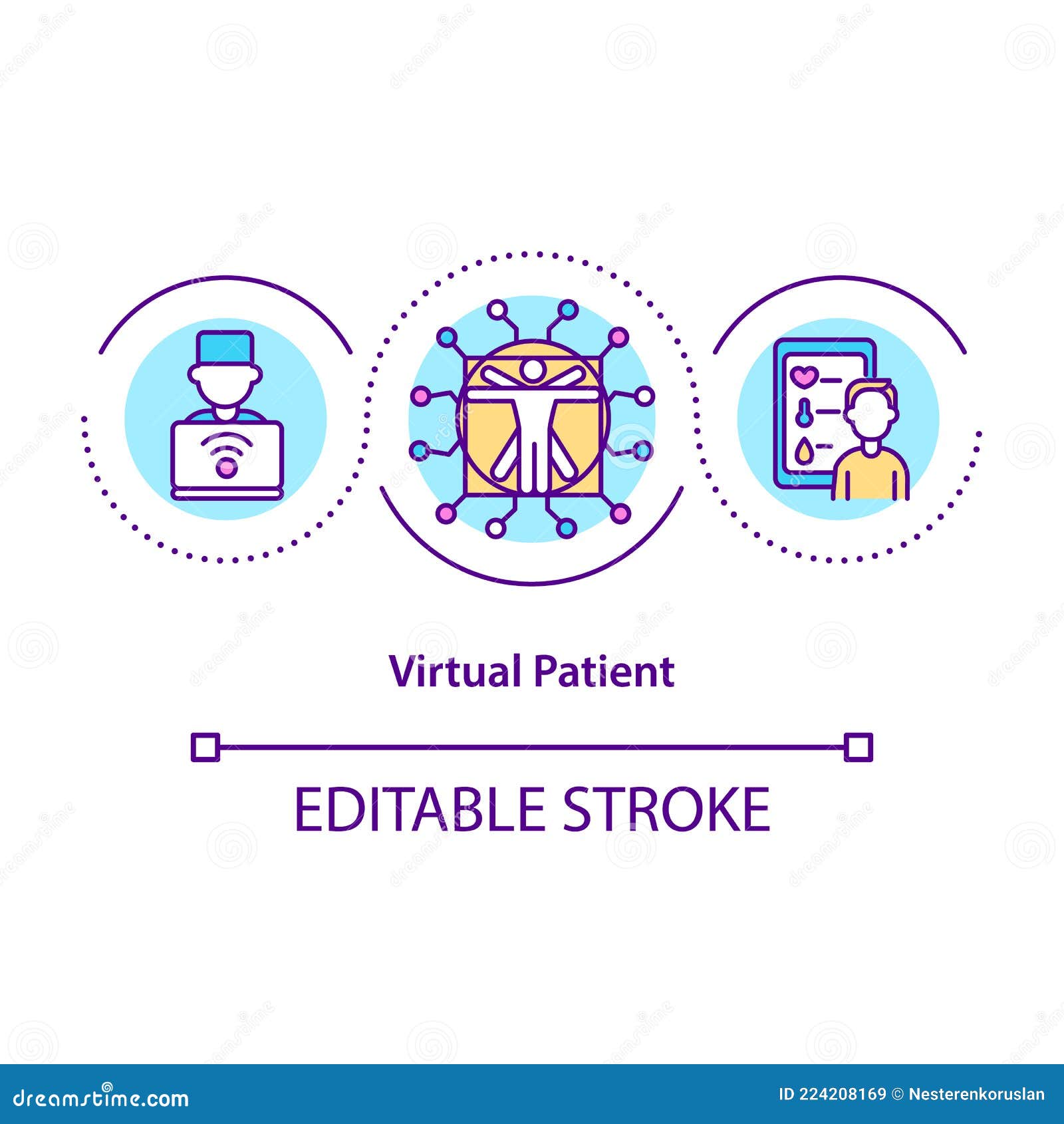 Virtual Patient Concept Icon Stock Vector - Illustration of notion ...
