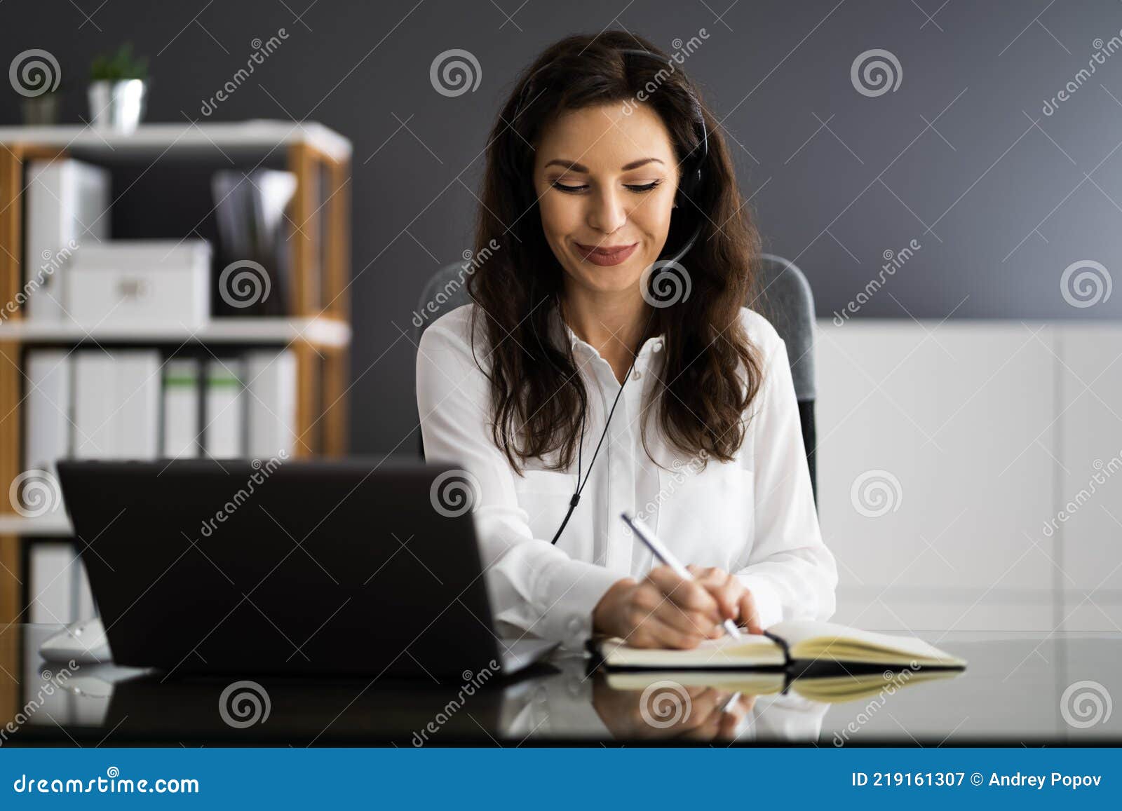 Virtual Personal Assistant Woman Making Video Call Stock Image - Image ...