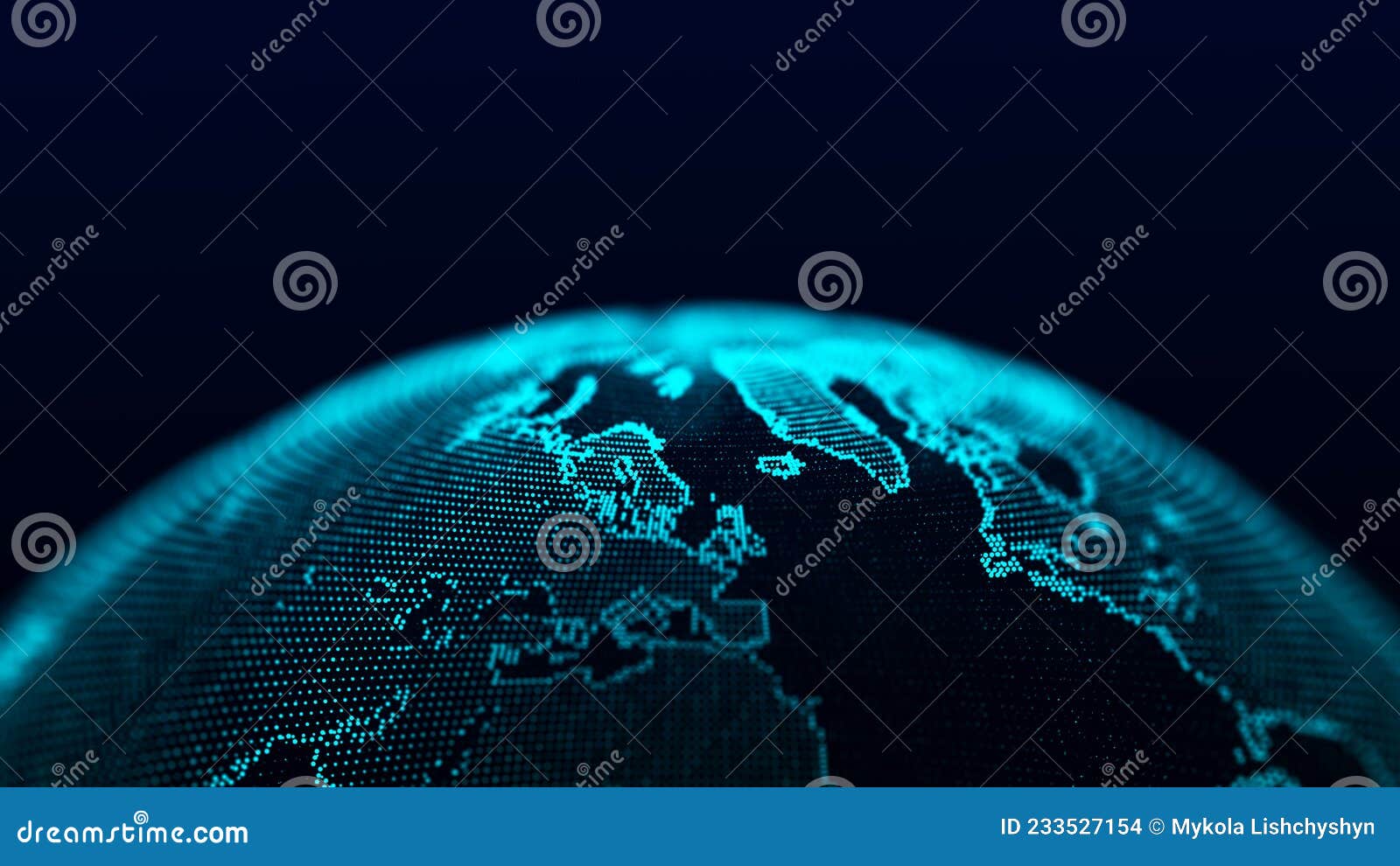 Virtual Planet Earth. Network Connection Big Data. Abstract Technology ...