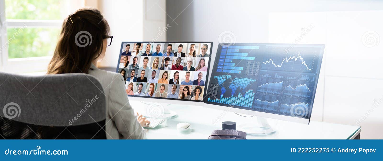 Virtual Presentation or Webinar Stock Image - Image of elearning ...