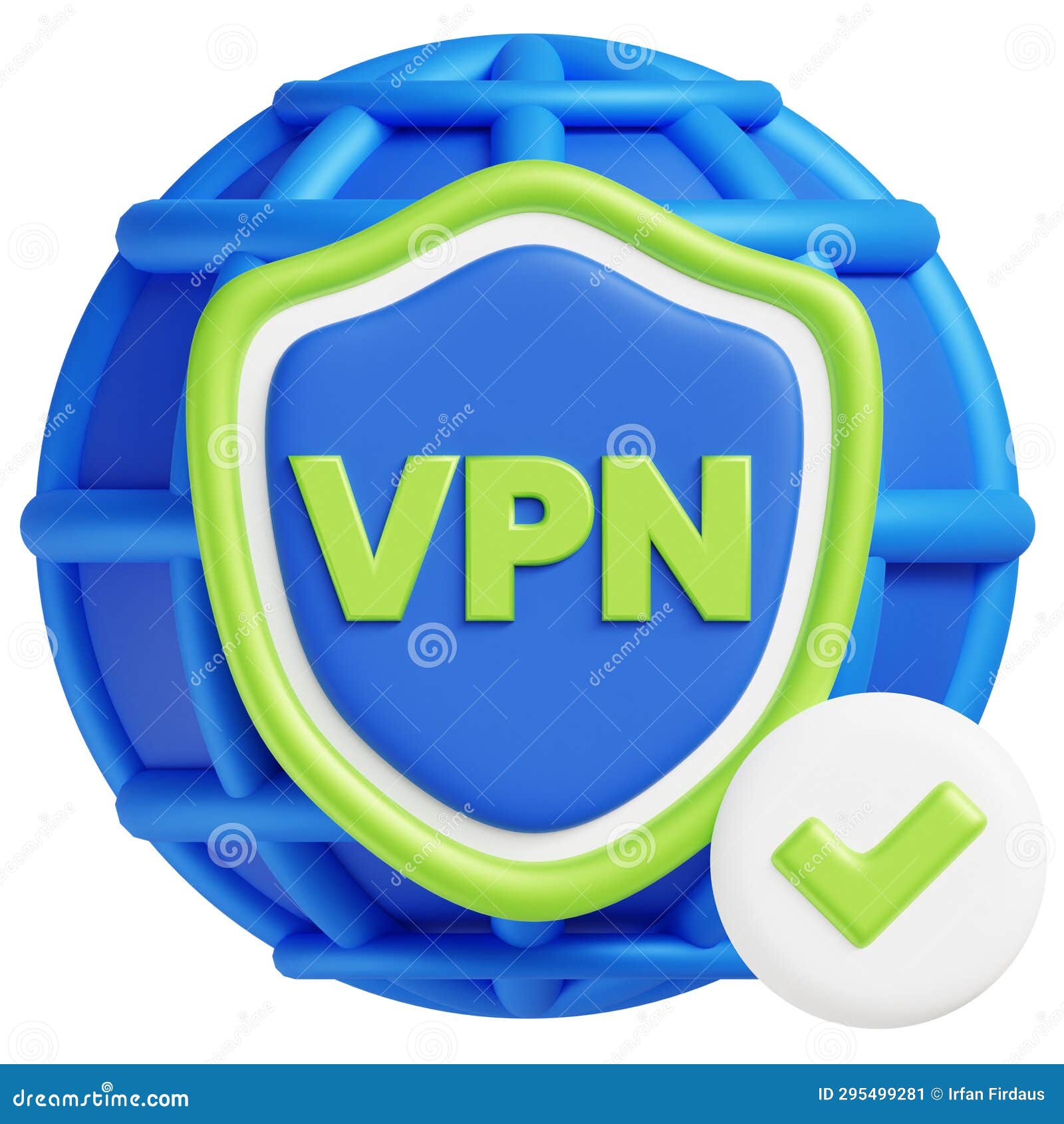 Virtual Private Network 3D Icon Stock Illustration - Illustration of ...