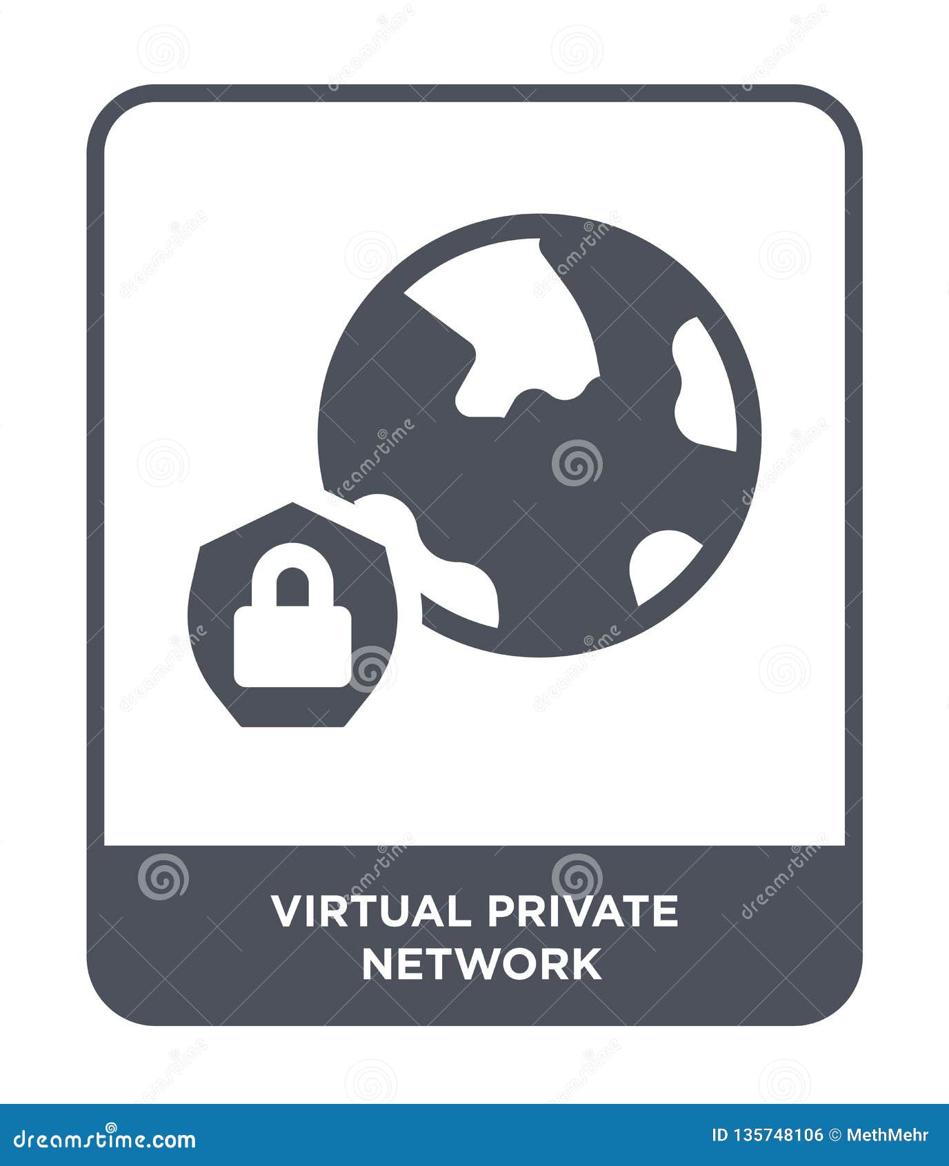 Virtual Private Network Icon in Trendy Design Style. Virtual Private ...