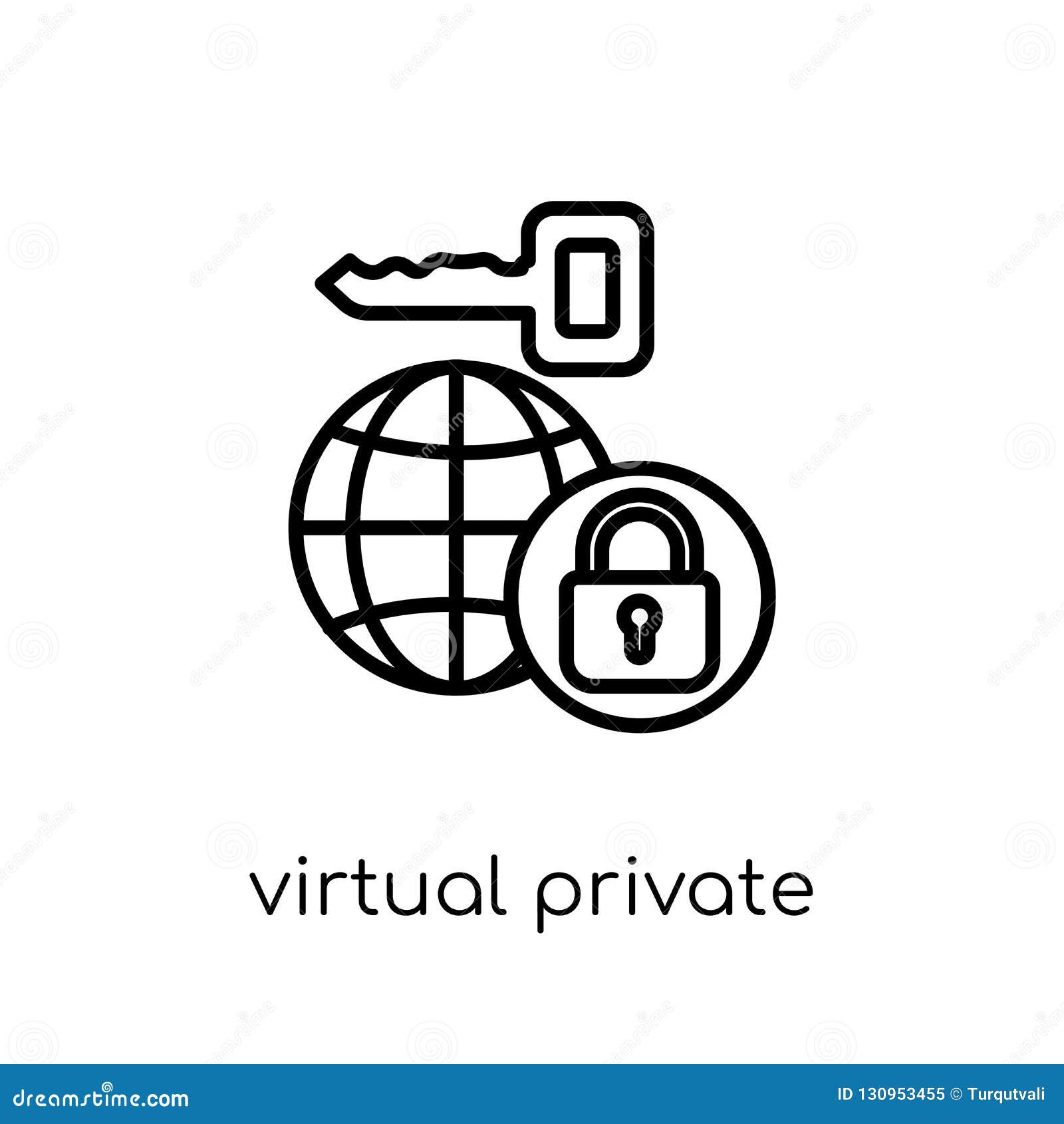 Virtual Private Network Icon. Trendy Modern Flat Linear Vector V Stock ...