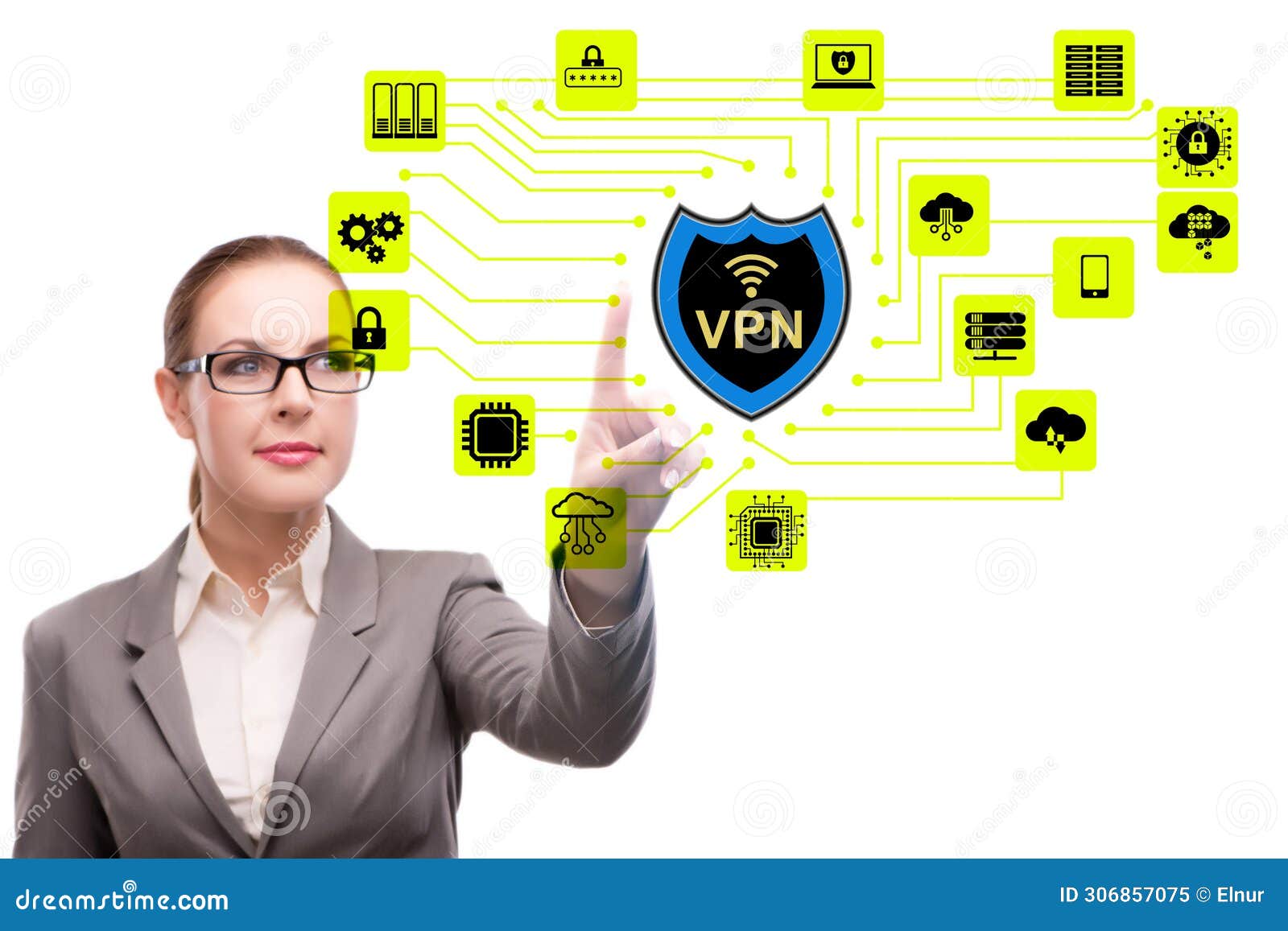 Virtual Private Network VPN Cyber Concept Stock Image - Image of shield ...