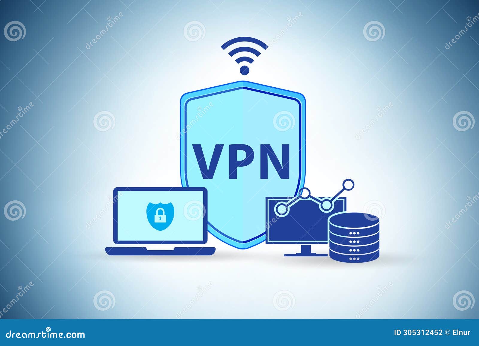 Virtual Private Network VPN Cyber Concept Stock Illustration ...