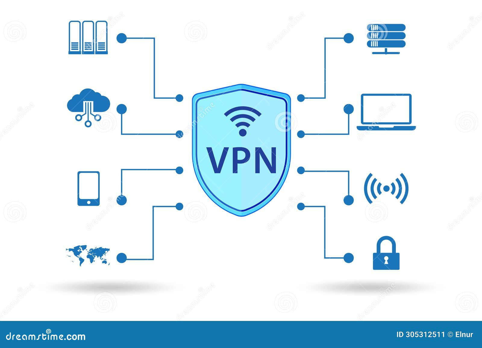 Virtual Private Network VPN Cyber Concept Stock Illustration ...