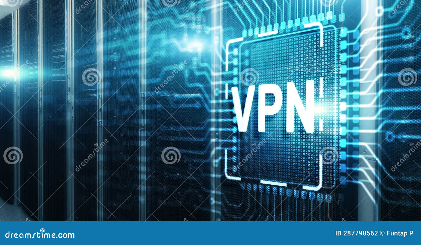 Virtual Private Network VPN on on Electronic Circuit Board Chip Stock ...
