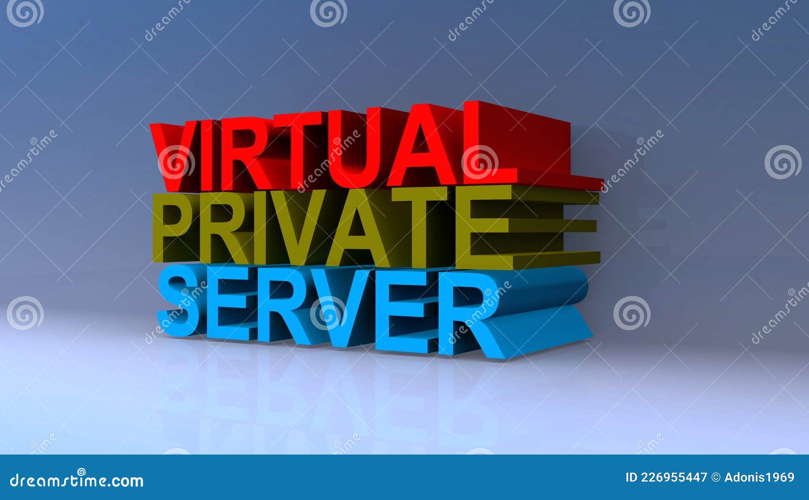 Virtual Private Server on Blue Stock Illustration - Illustration of ...