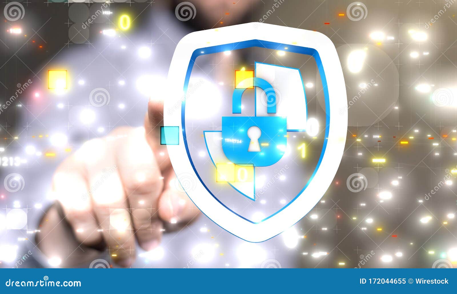 Virtual Projection of a Cyber Shield Protection Stock Image - Image of ...