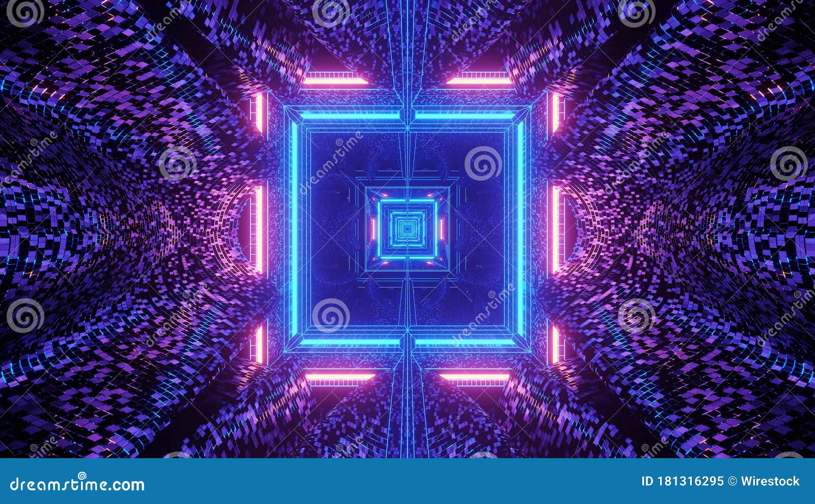 Virtual Projection of Lights Forming a Square Pattern Surrounded by ...